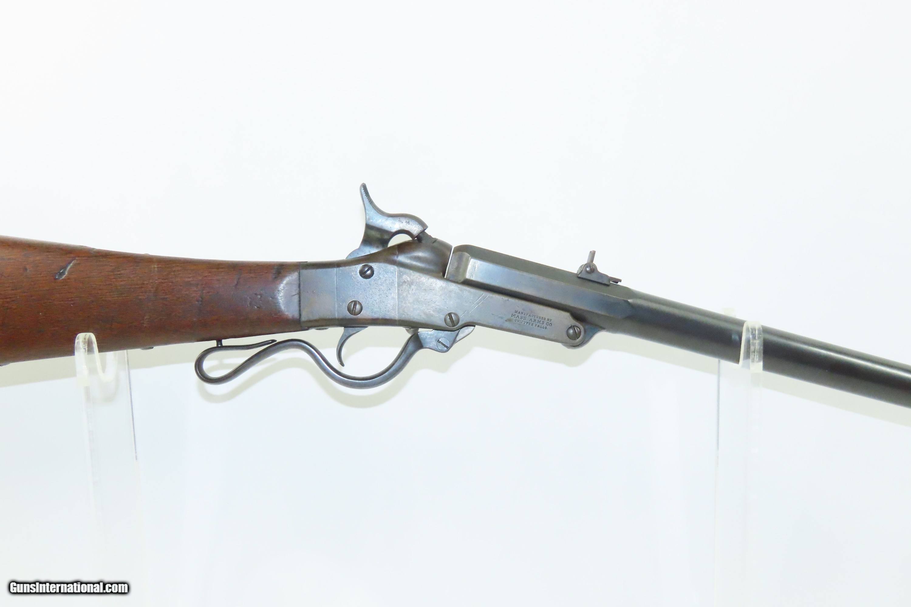 c1863 mfr CIVIL WAR Antique MAYNARD Patent MASS. ARMS Cavalry Carbine UNION .50 Caliber ...