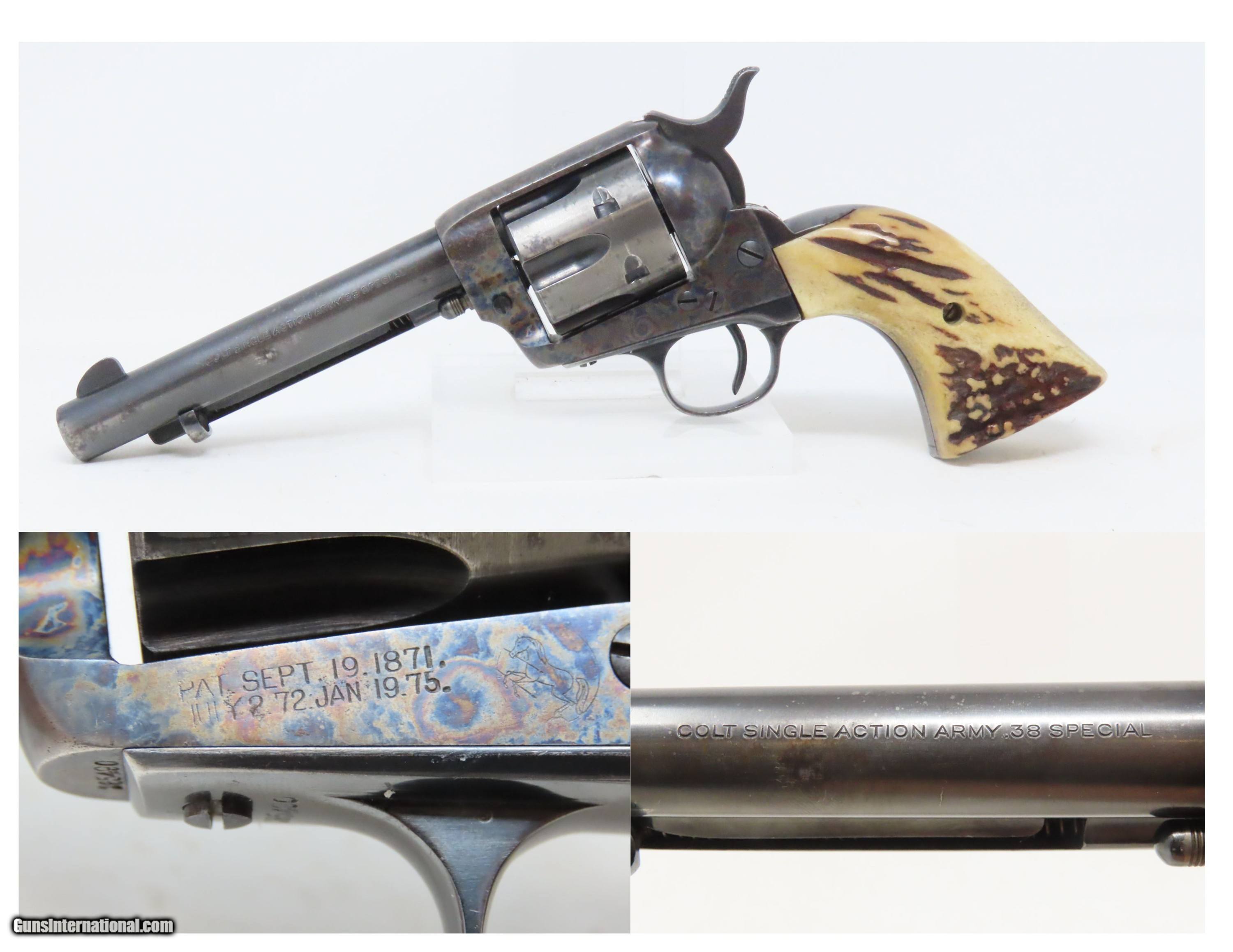 1905 COLT Single Action Army PEACEMAKER .38 SPECIAL C&R Revolver STAG GRIPS Nice FIRST ...
