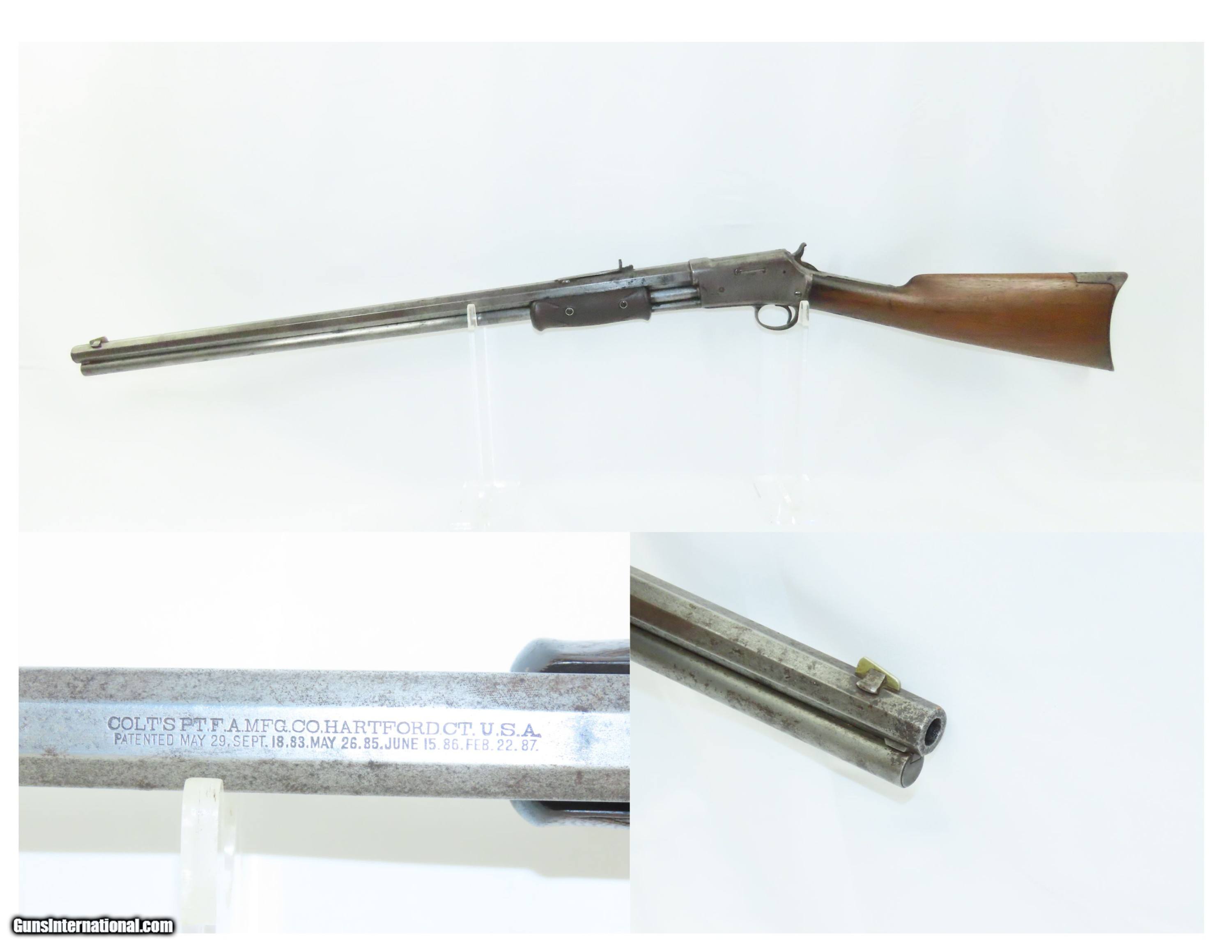 Antique COLT LIGHTNING Pump Action .38-40 WCF Rifle Octagonal Barrel ...