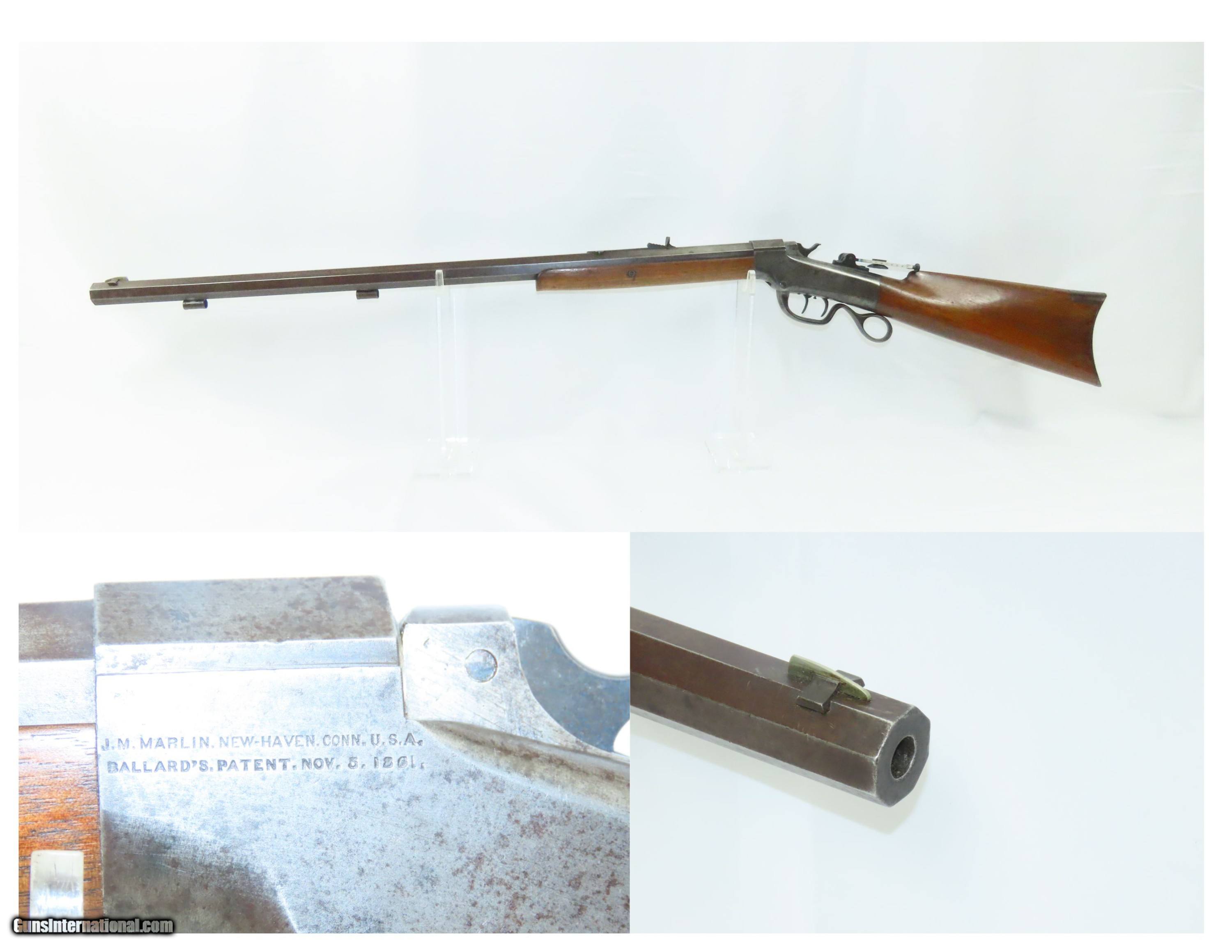Antique MARLIN BALLARD No. 5 PACIFIC .40-63 Falling Block Rifle ...