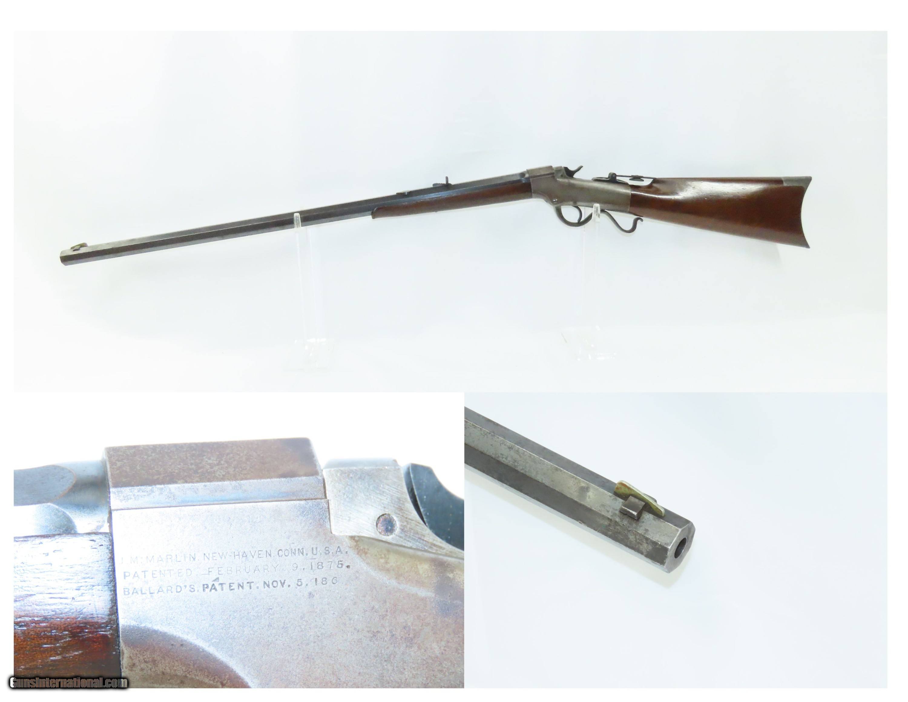 Antique MARLIN-BALLARD .38 LONG Single Shot FALLING BLOCK Octagonal ...