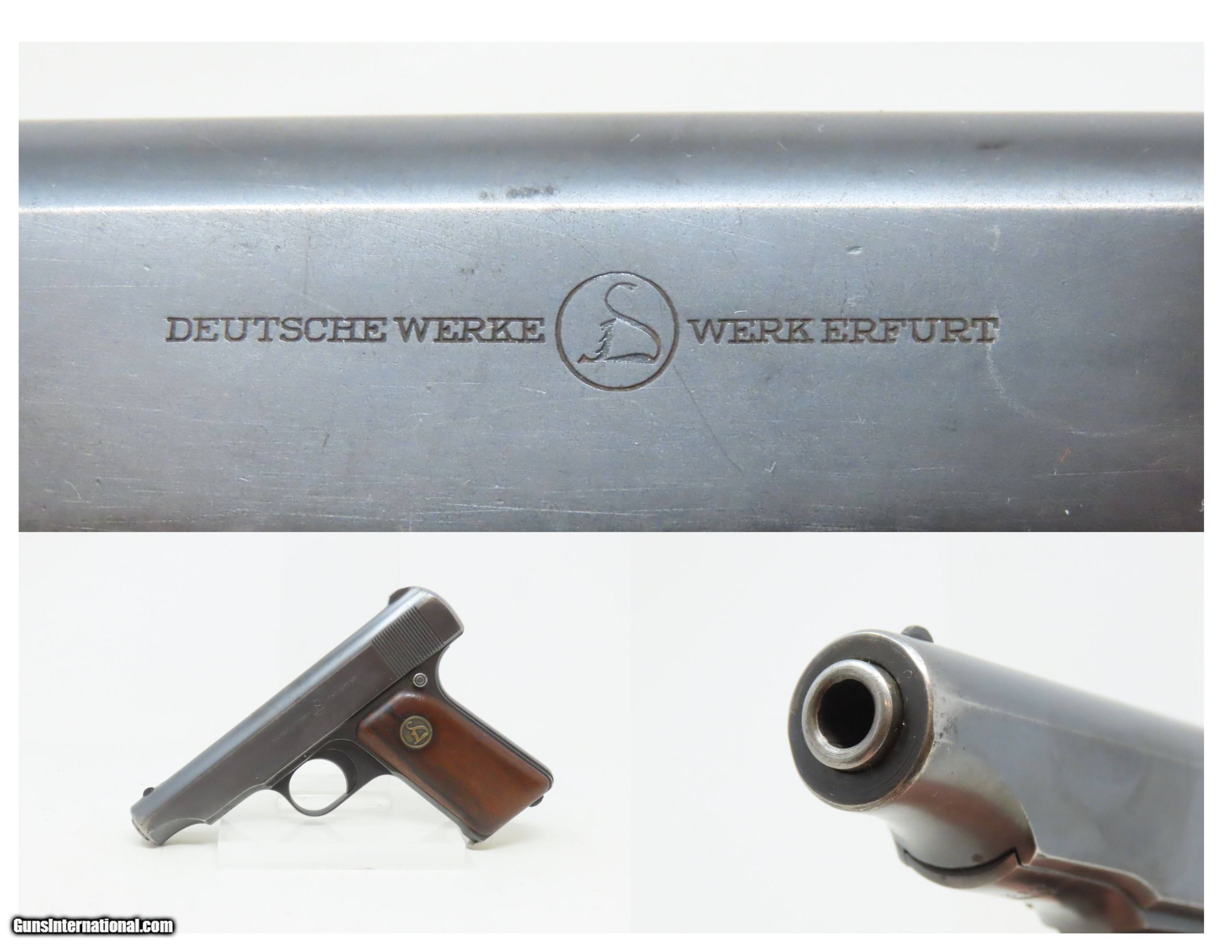 Post-WW I Deutsche Werke ORTGIES 7.65x17mm Hammerless C&R Pistol GERMAN ...