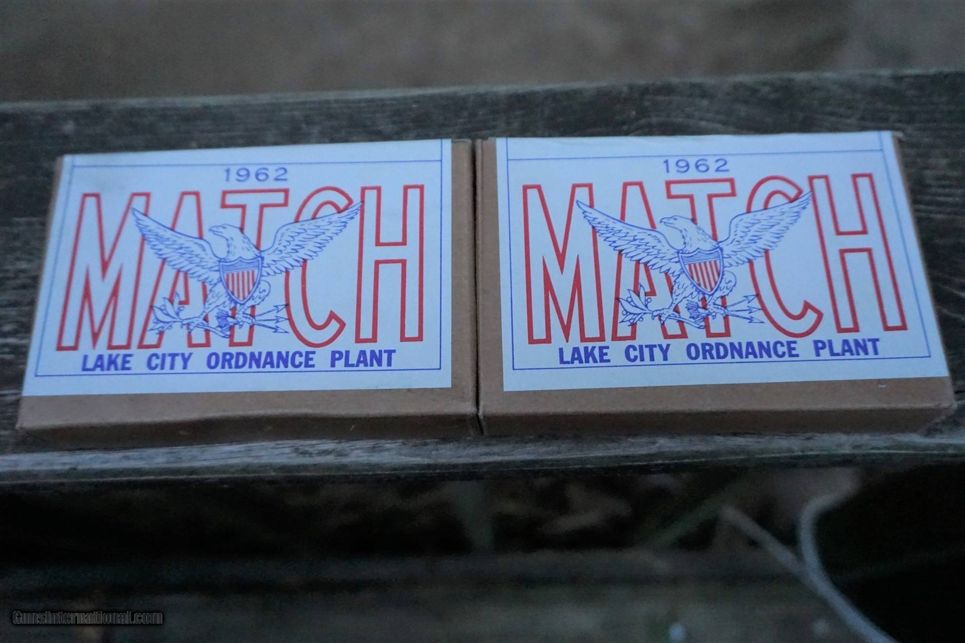 2 Boxes VINTAGE CAL.30 MATCH AMMO 1962 LAKE CITY ARSENAL 30-06 Bull Gun