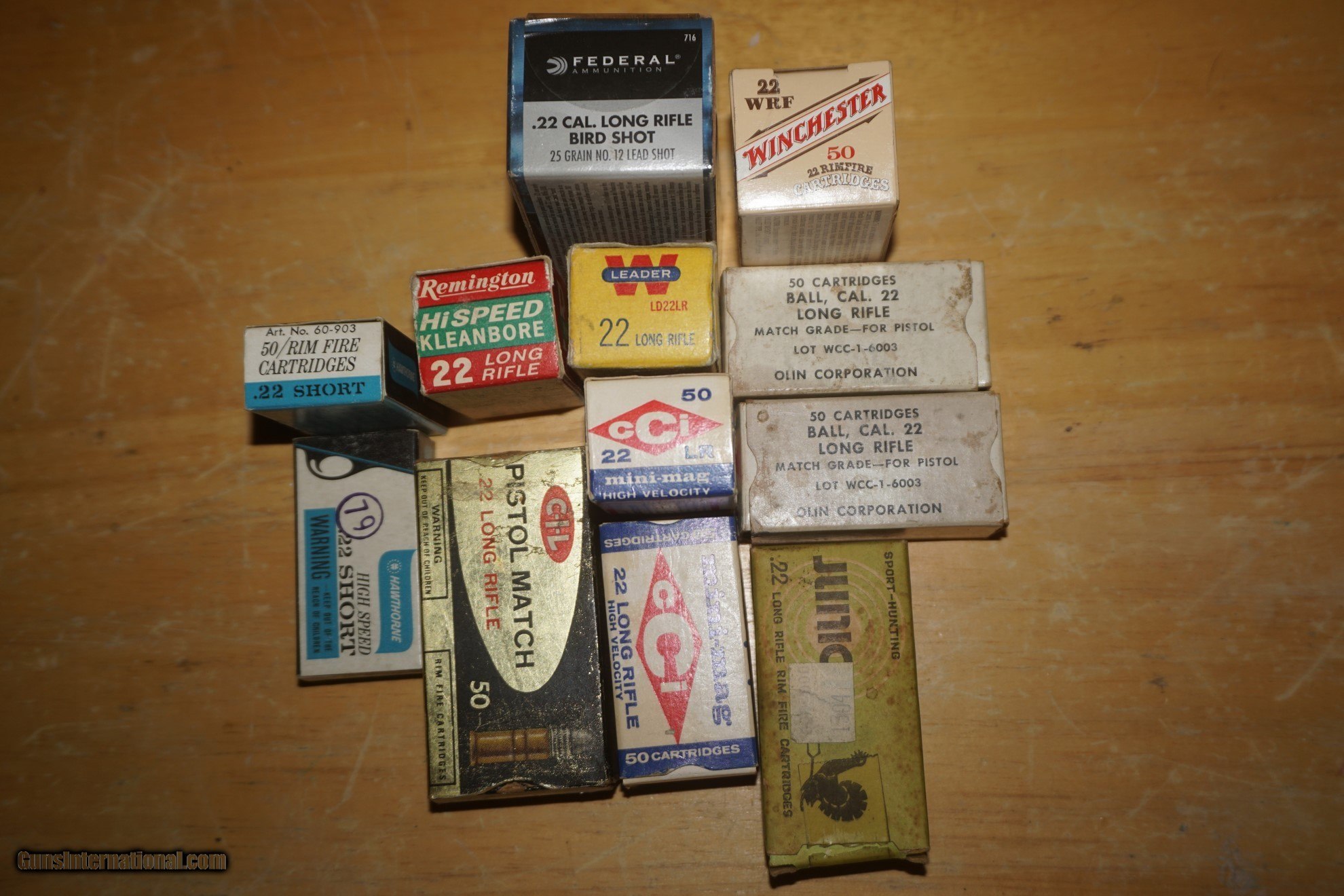 Vintage 22 Rimfire ammo , short, long rifle, Birdshot, WRF
