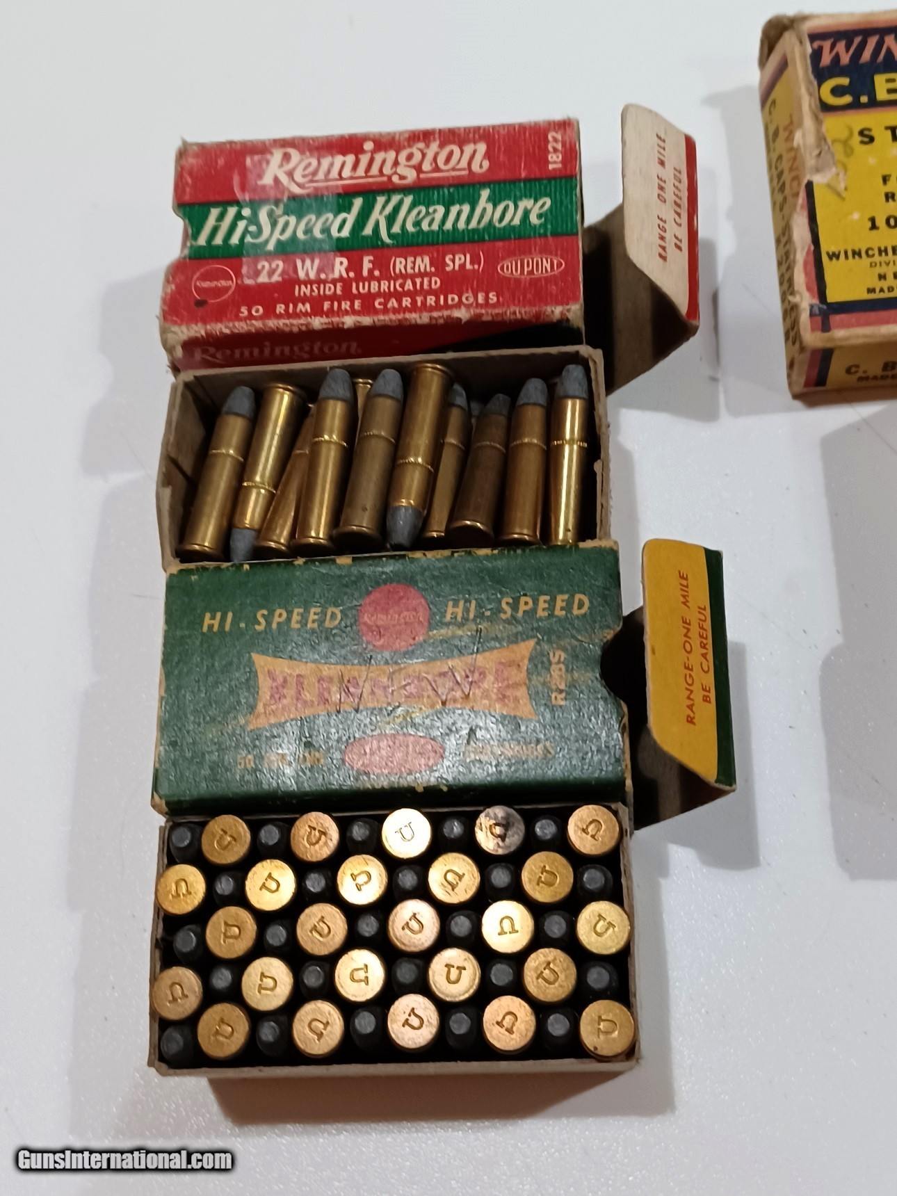 Winchester Remington 22 WRF 22 BB Caps 22 win Auto Ammo Vintage