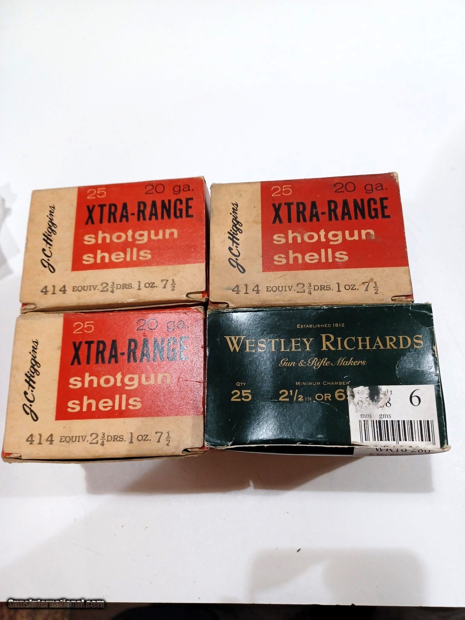 Vintage Westley Richards 12 ga 2 1/2" JC Higgins 20 ga paper Shotgun ...