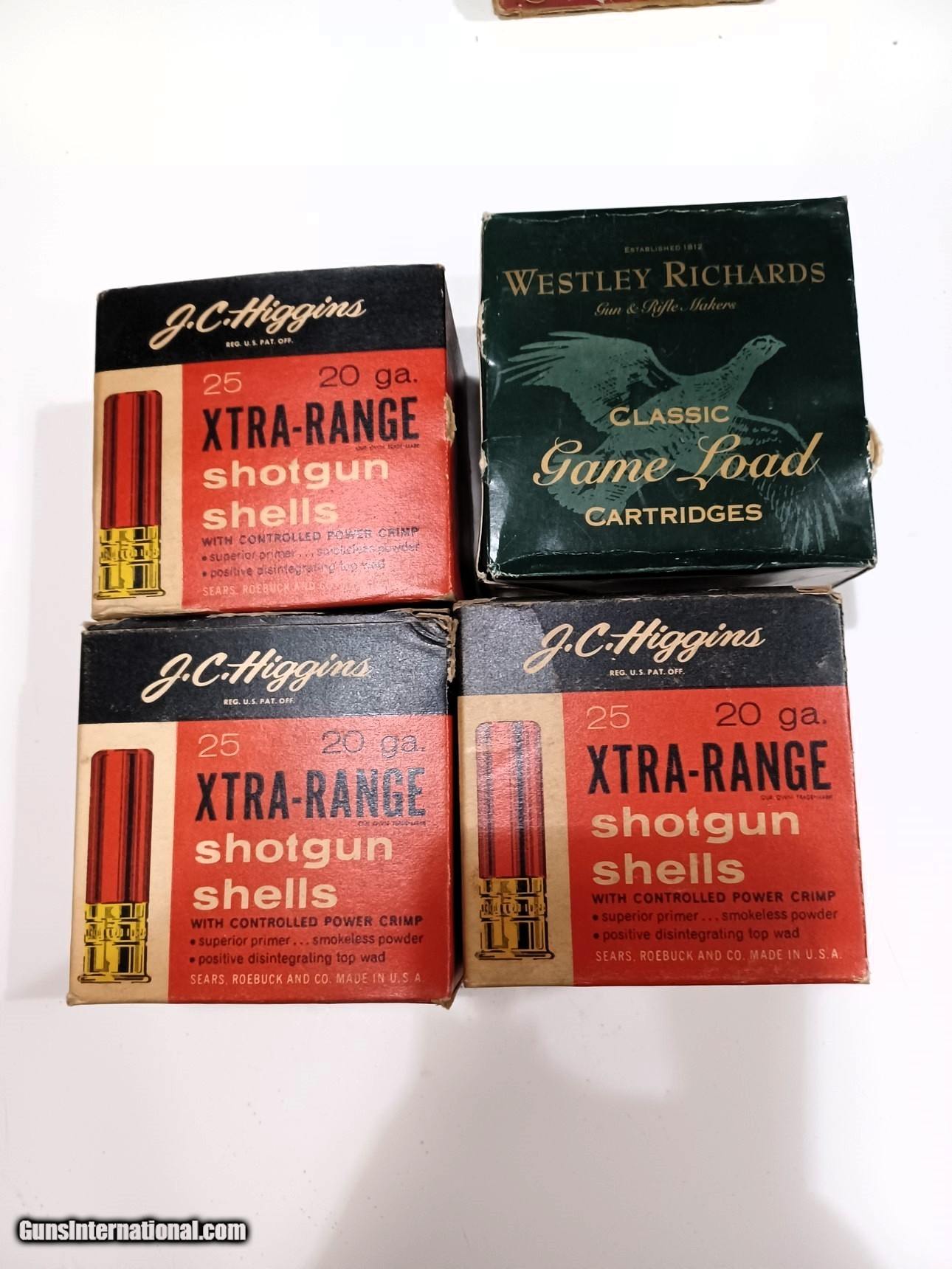 Vintage Westley Richards 12 ga 2 1/2" JC Higgins 20 ga paper Shotgun ...