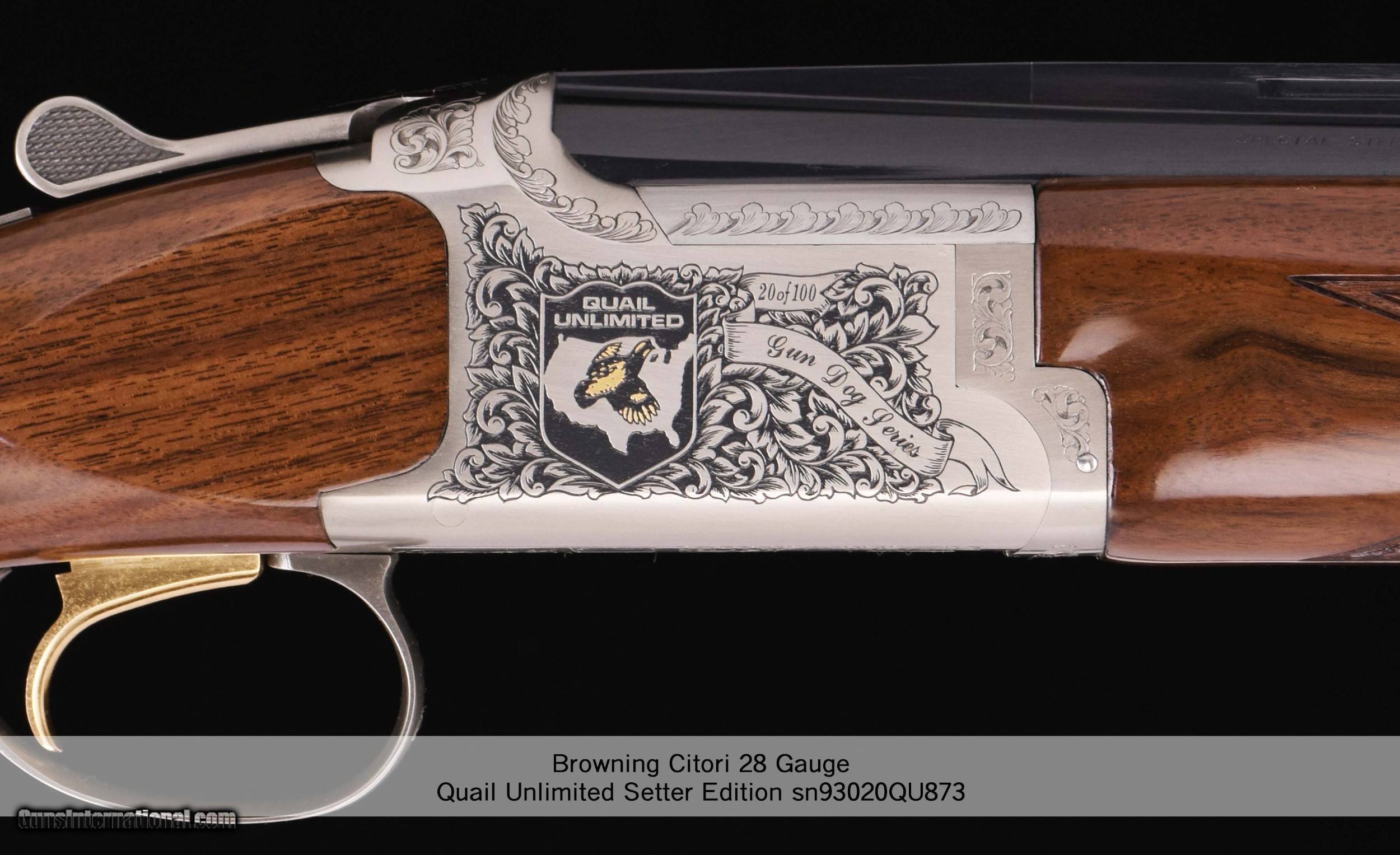 Browning 28 Gauge - SETTER, SET OF 3, CITORI GRADE III GUN DOG, 100% ...