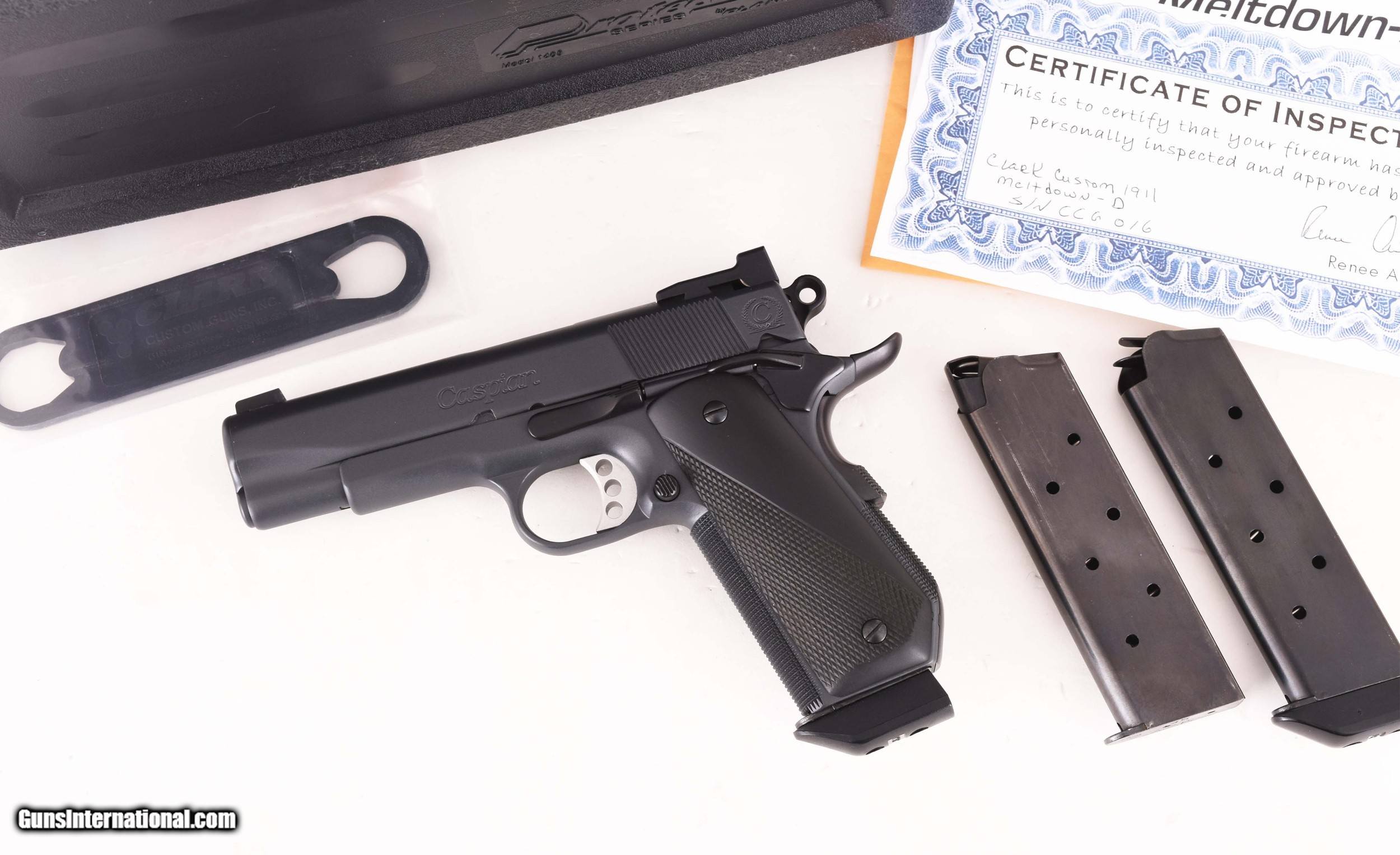 Clark Custom .45 ACP - CASPIAN 1911, COMMANDER SLIDE, MELTDOWN FINISH ...