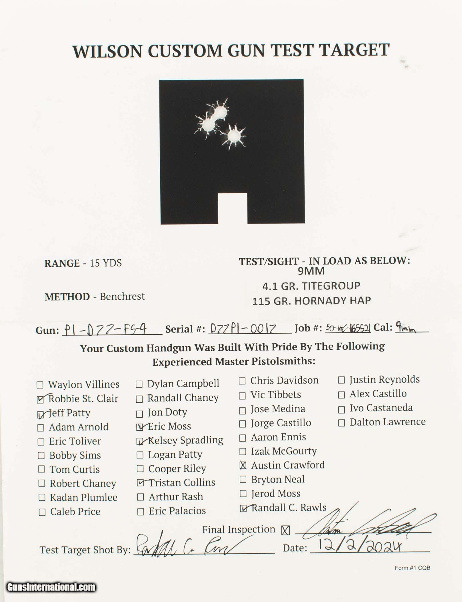 Wilson Combat Division 77 Project 1, 9mm - OPTIC READY, vintage ...