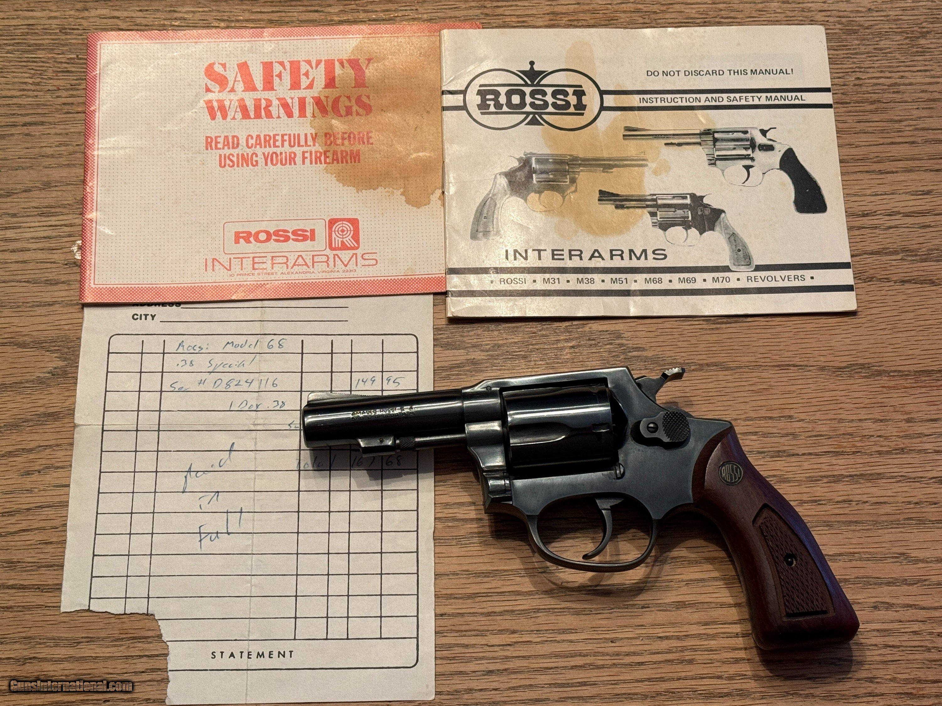 Vintage Interarms Amadeo Rossi Model 68 Revolver Blue With 3” Barrel 38 ...