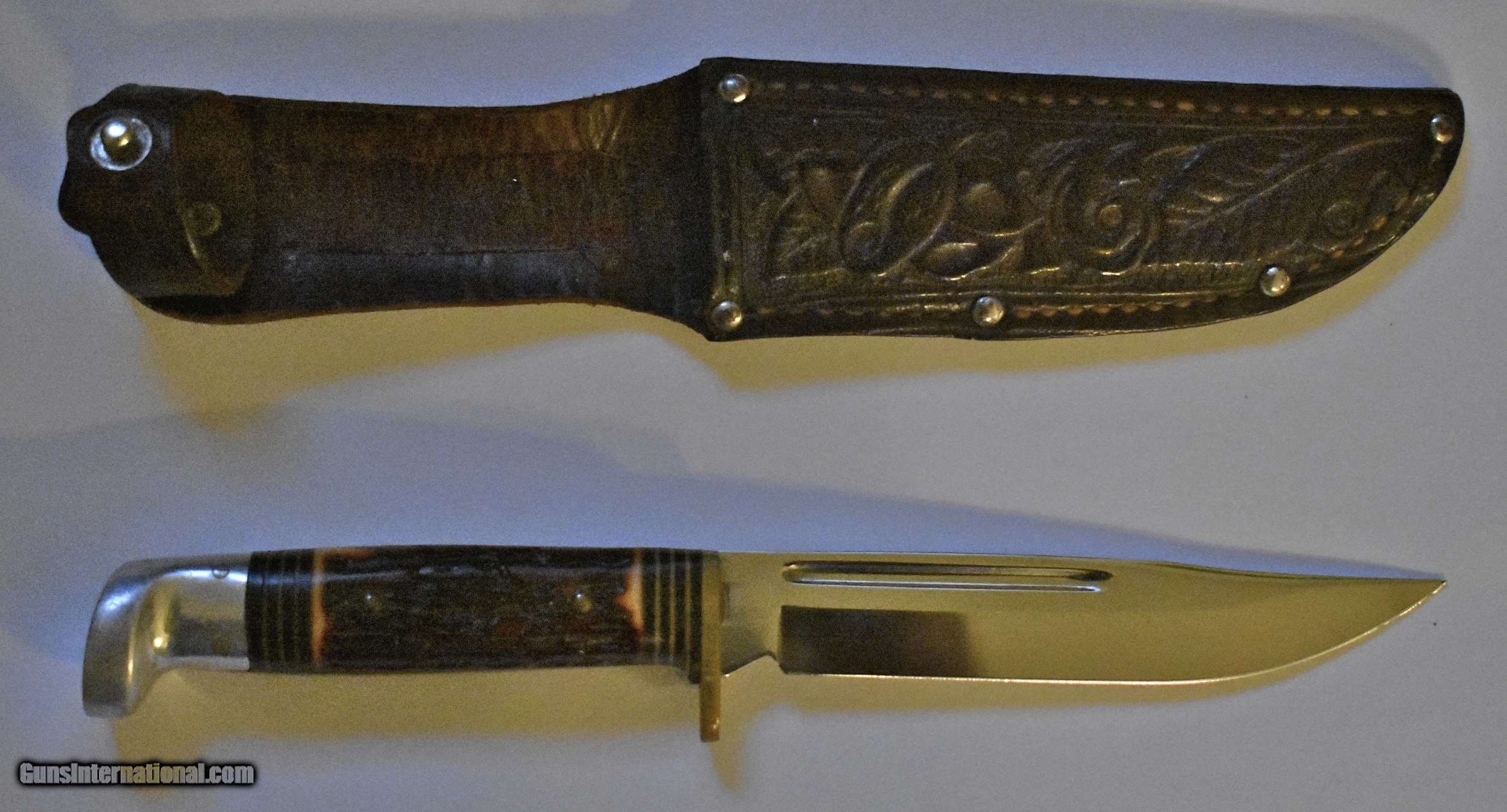 Western 5" Stag Handled Hunting Knife
