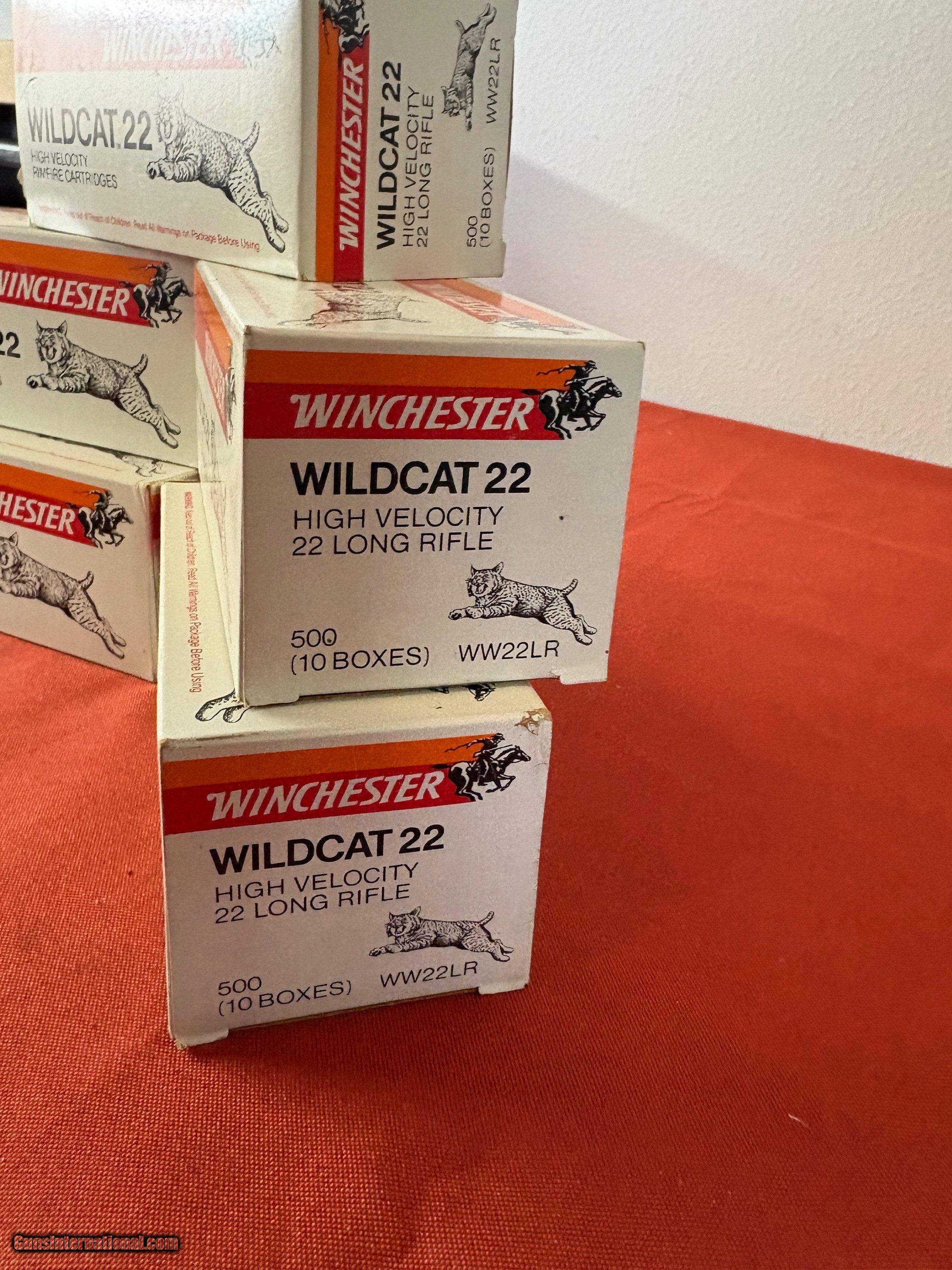 VINTAGE - WINCHESTER WILDCAT 22L.R. AMMO ~ VINTAGE WITH BOBCAT ~ 500 ...