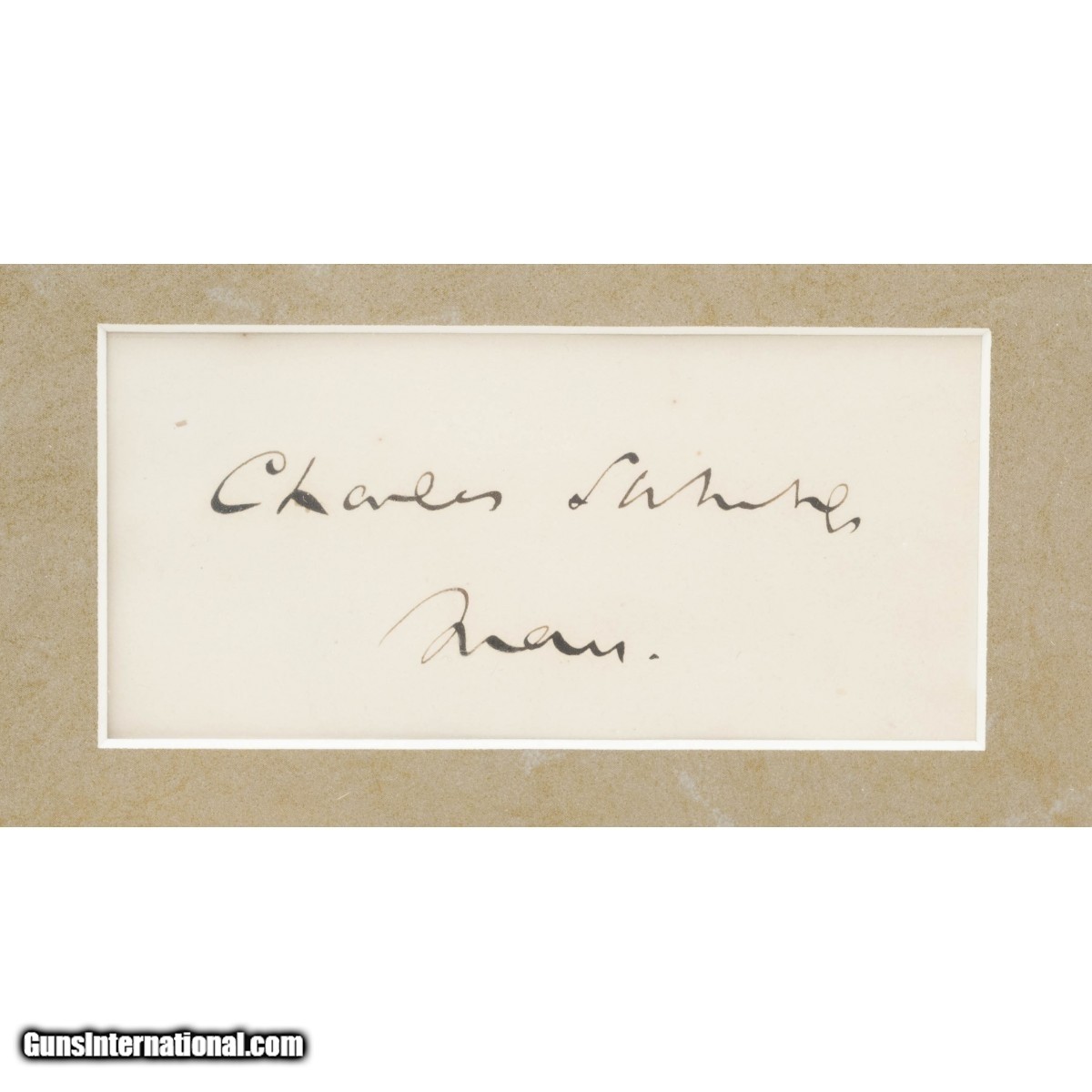 "Framed Speech and Signature of Senator Charles Sumner (MIS1321)"