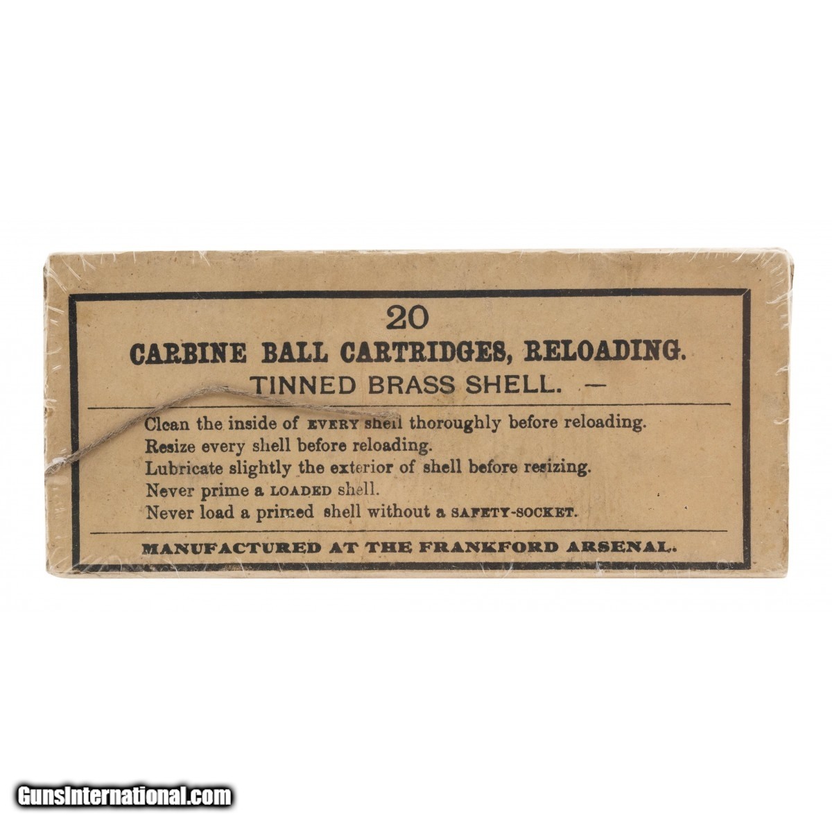 "45-70 Carbine Ball Frankford Arsenal Vintage Ammo (AM505)"