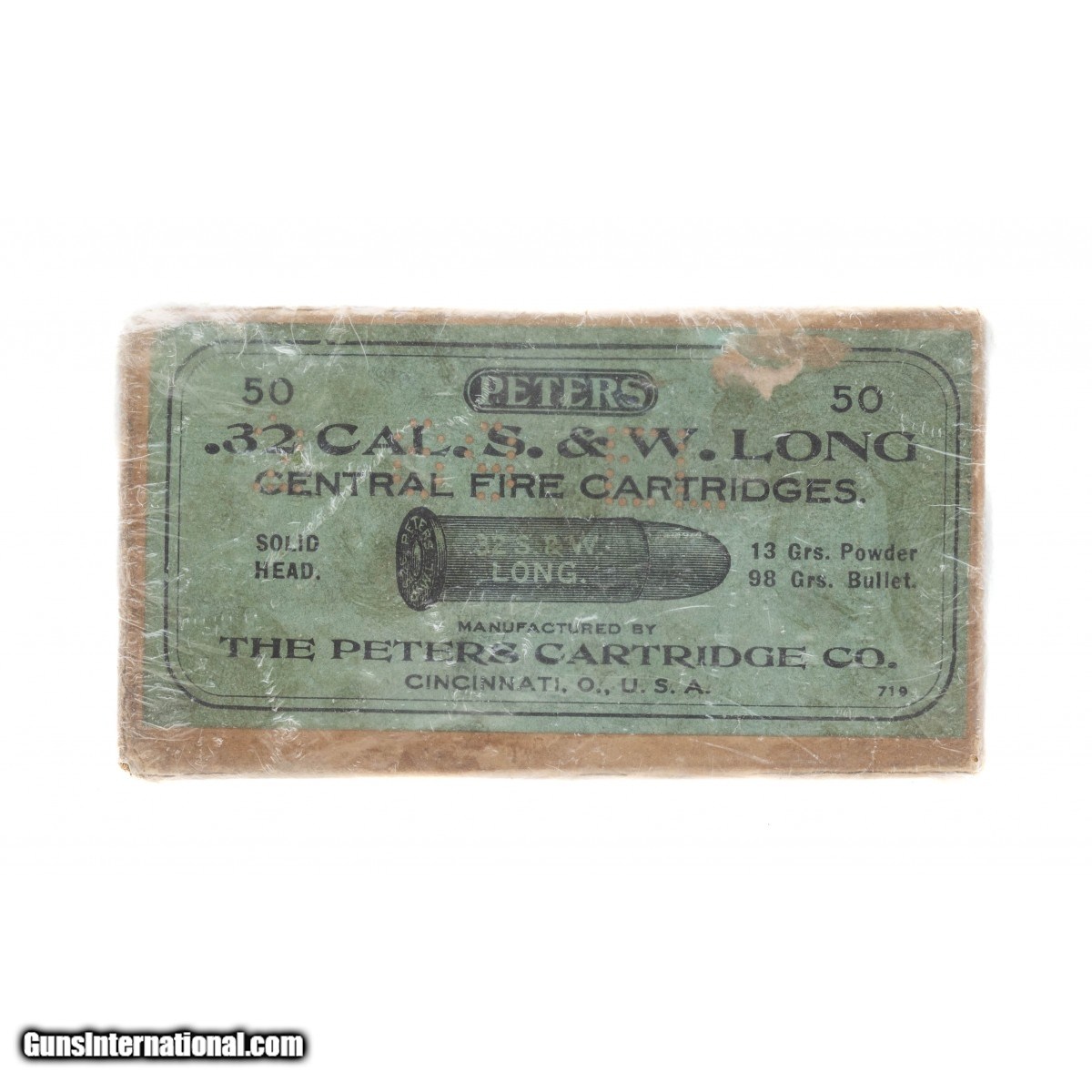 ".32cal.S&W Long by Peters Vintage Ammo (AM553)" for sale