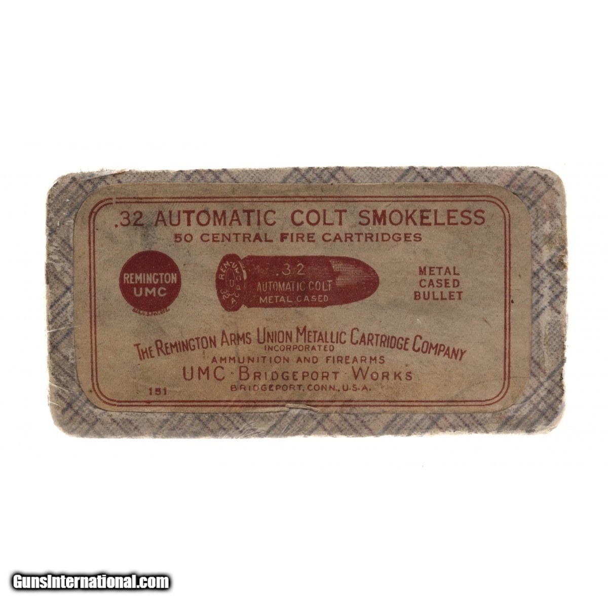 ".32 Automatic Colt Smokeless UMC Vintage Ammo (AM555)"