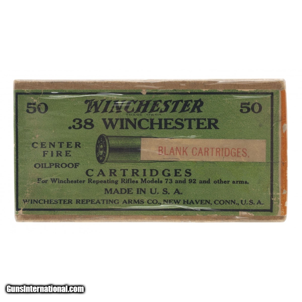 ".38 Winchester BLANK Vintage Cartridges (AM615)"