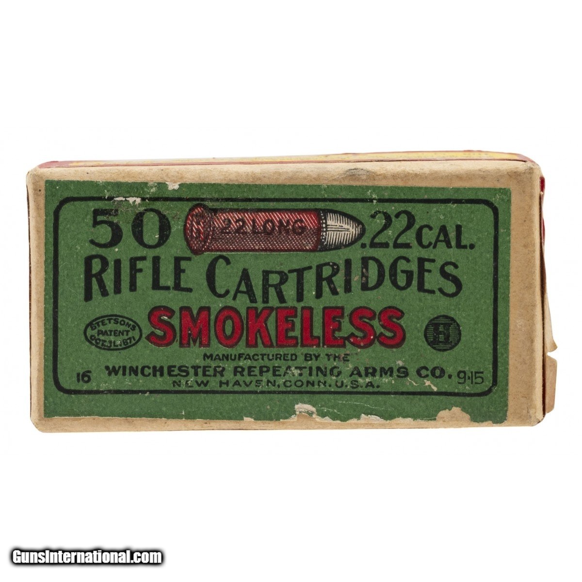 ".22 Long Smokeless Vintage Rifle Cartridges (AM641)"