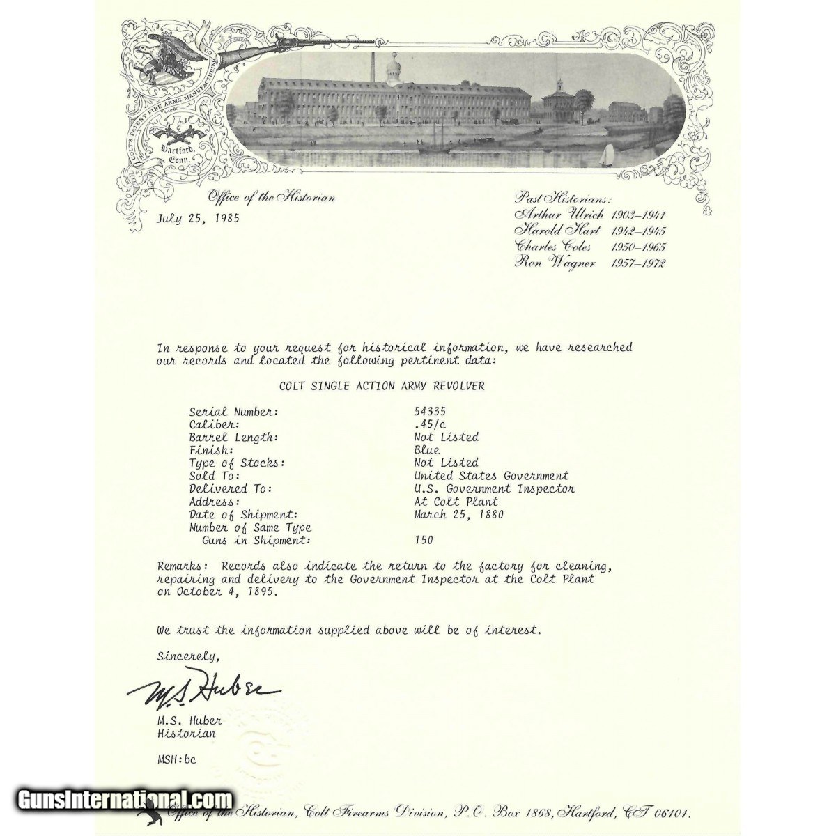 "New York Militia Colt Single Action Army Cavalry Model Signal Corp ...