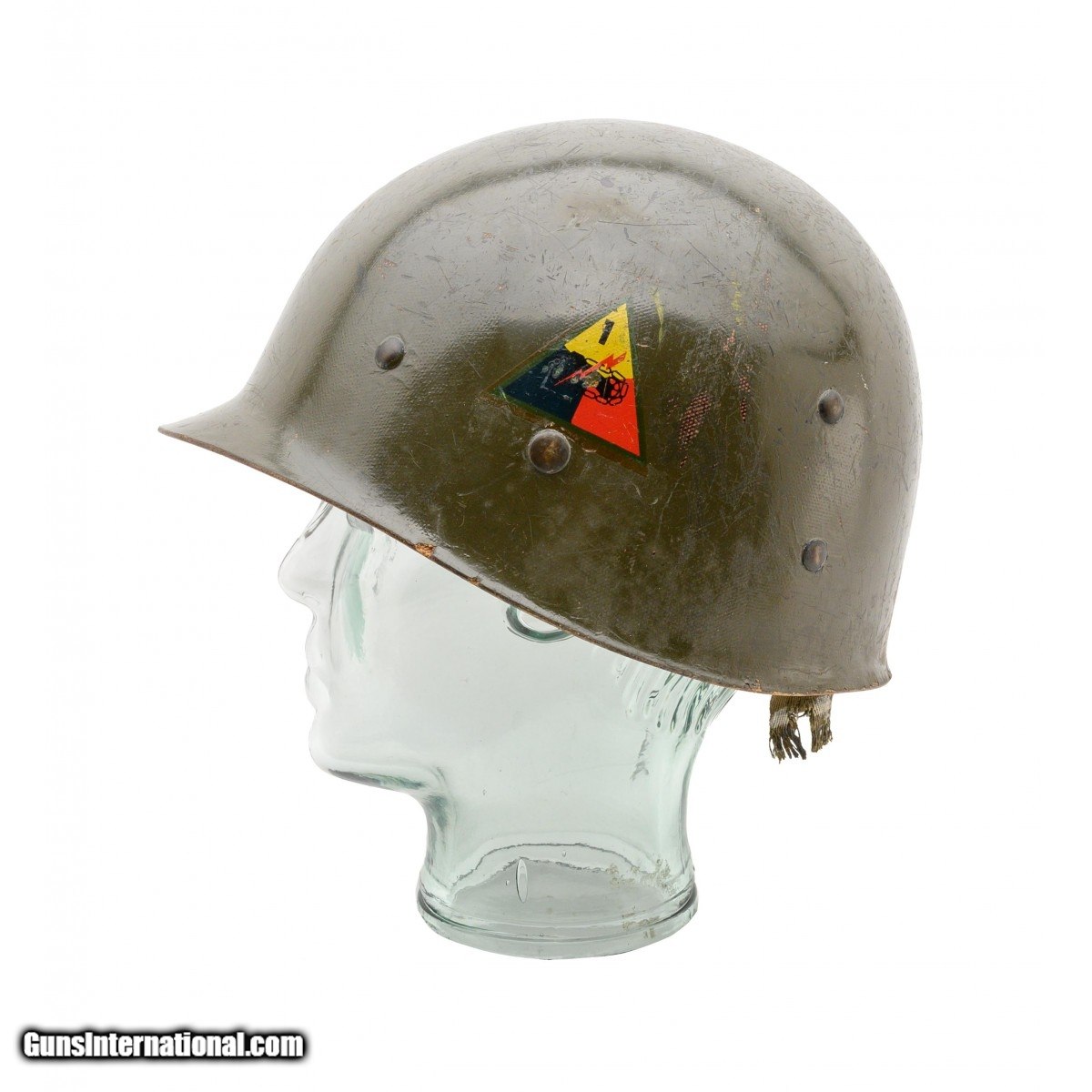 "USGI M1 helmet liner marked 1st Armored Division (MM5283)"