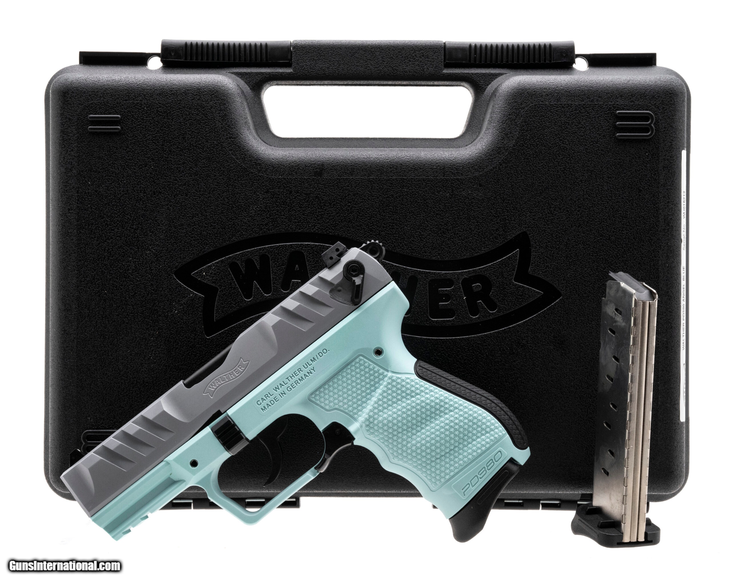"(SN: WU015212) Walther PD380 Angel Blue Pistol .380 ACP (NGZ5654) NEW"