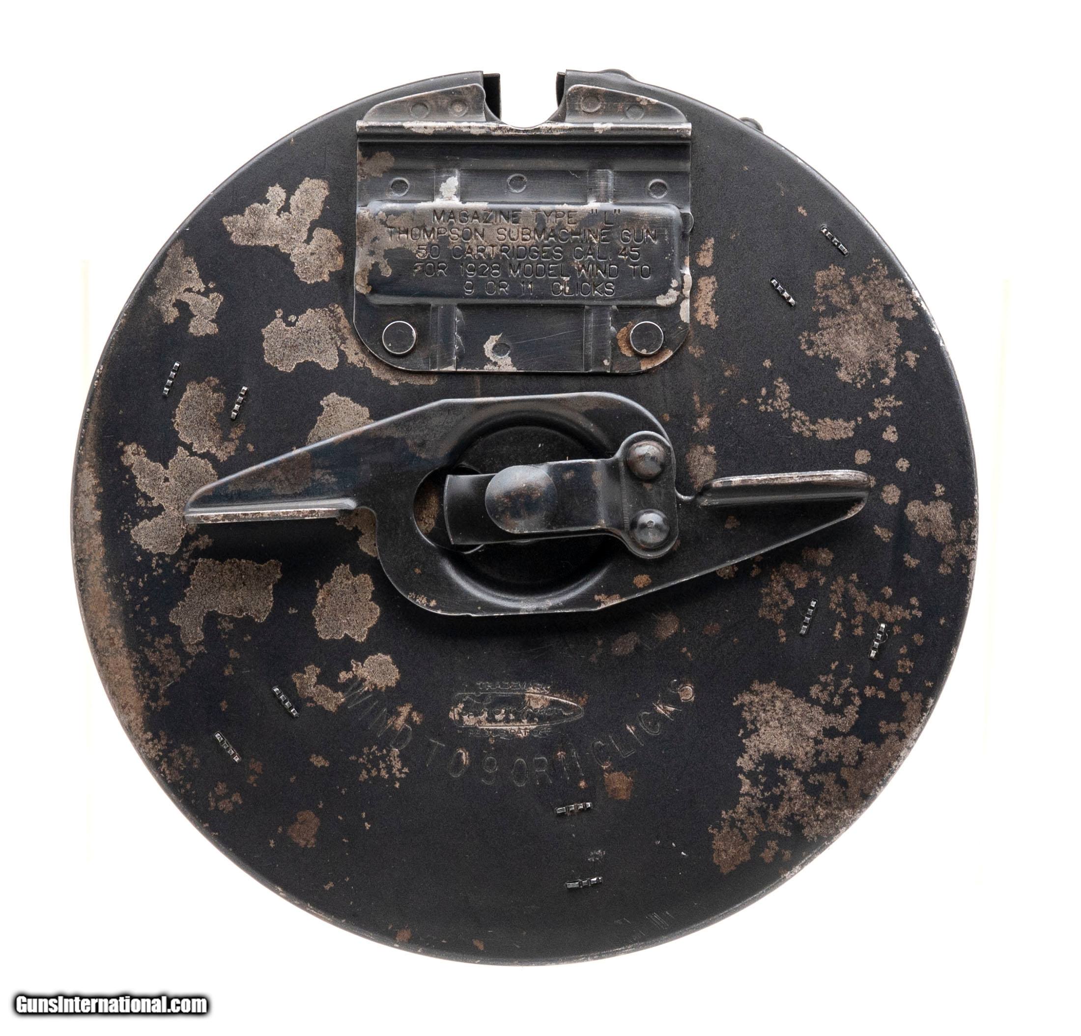 "Post-War Auto- Ordnance Corp 50rd Drum magazine for Thompson Model ...