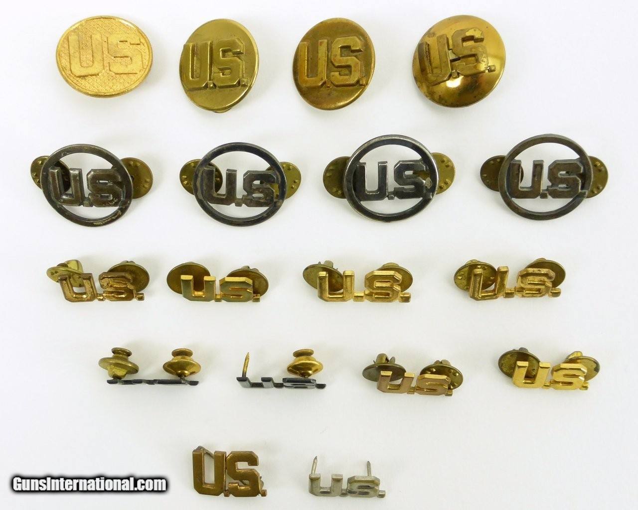 "U.S. Military vintage collar devices (MM838)" for sale