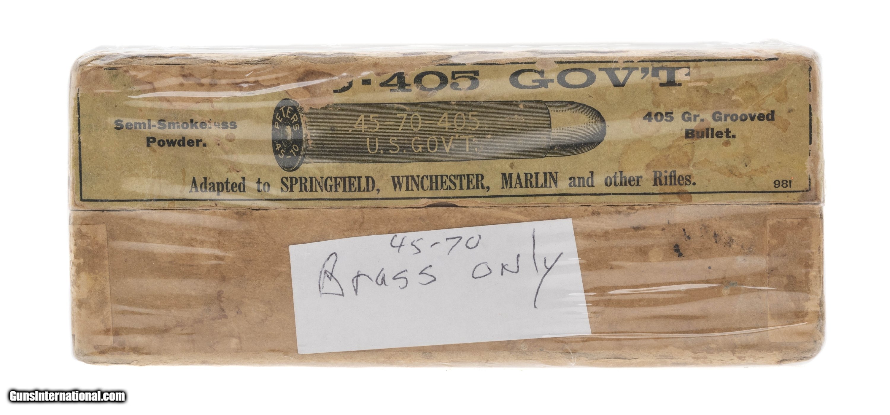 "45-70 Brass in Vintage Peters Box (AM1599)" for sale
