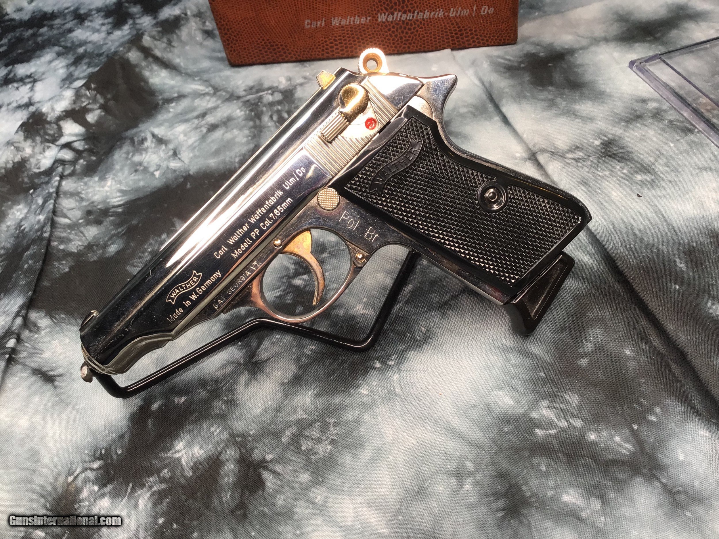 1970 Mfg. Rare Factory Nickel Walther PP, Alligator Box, Tools, Target, 2 mags