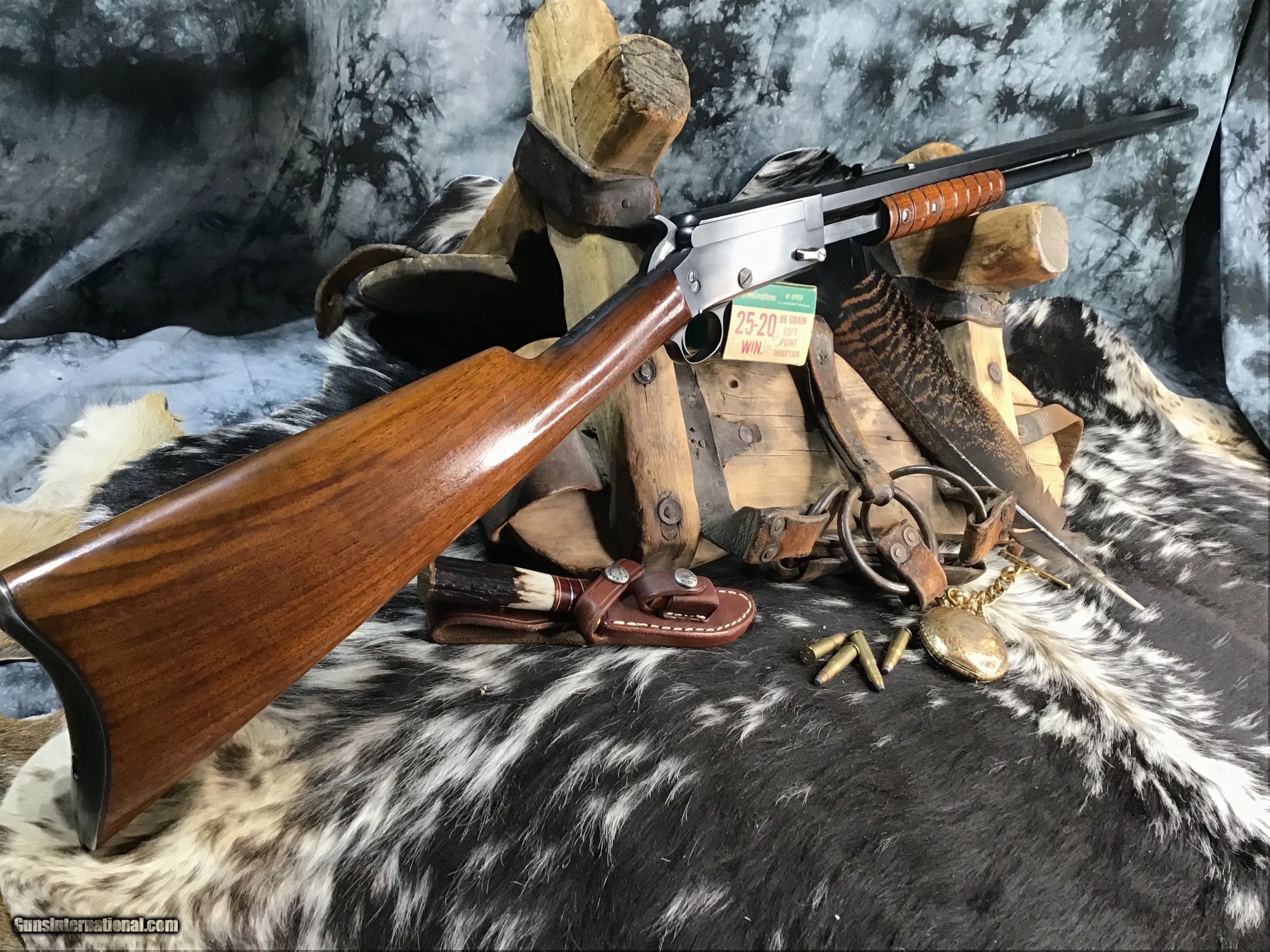 1914 Mfg. Marlin model 27-S Pump Rifle, 25-20 Caliber, Octagon Barrel ...