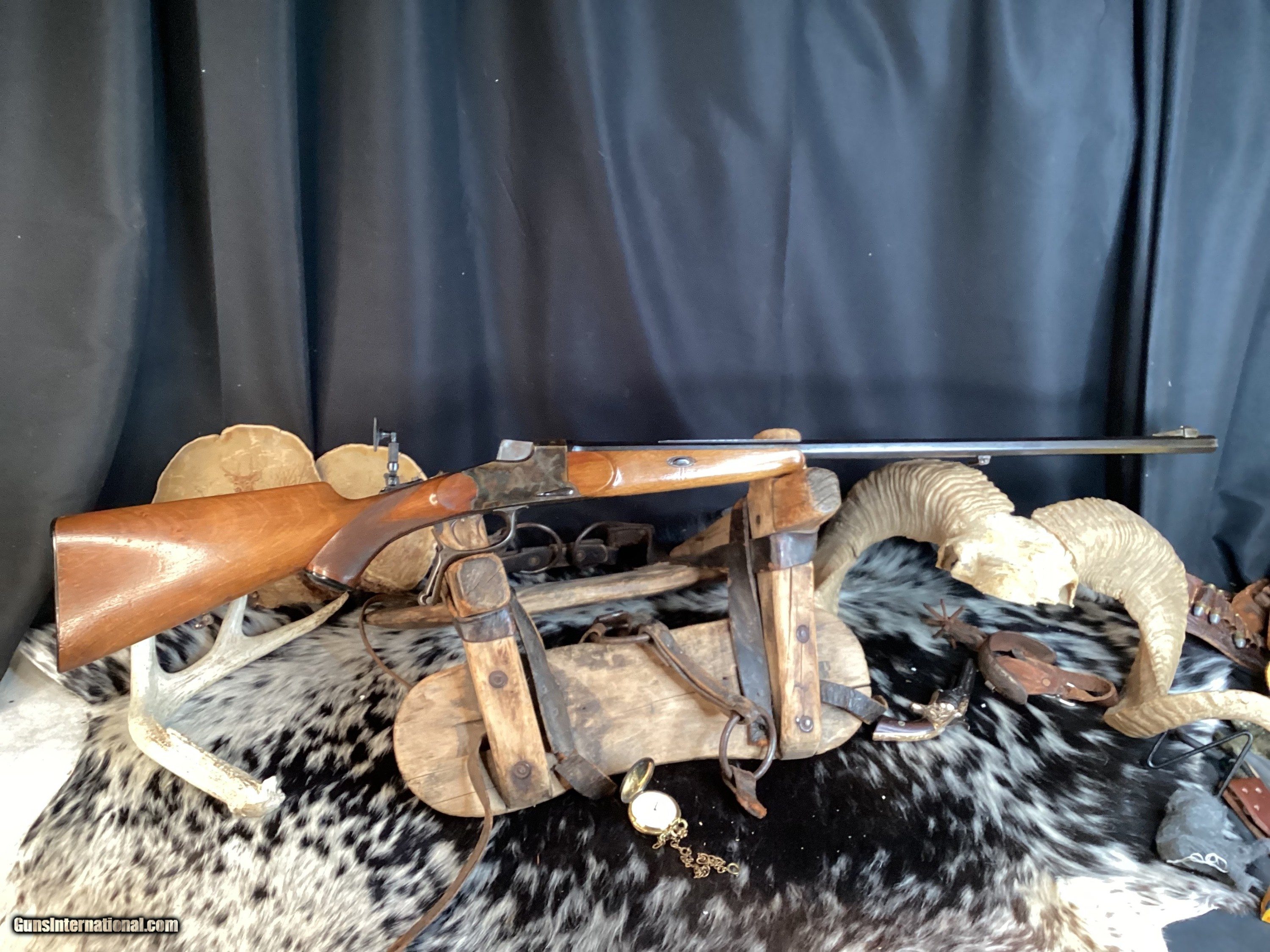 German-Austrian Stalking Rifle W/Tang Peep Sight, Double Set Triggers ...