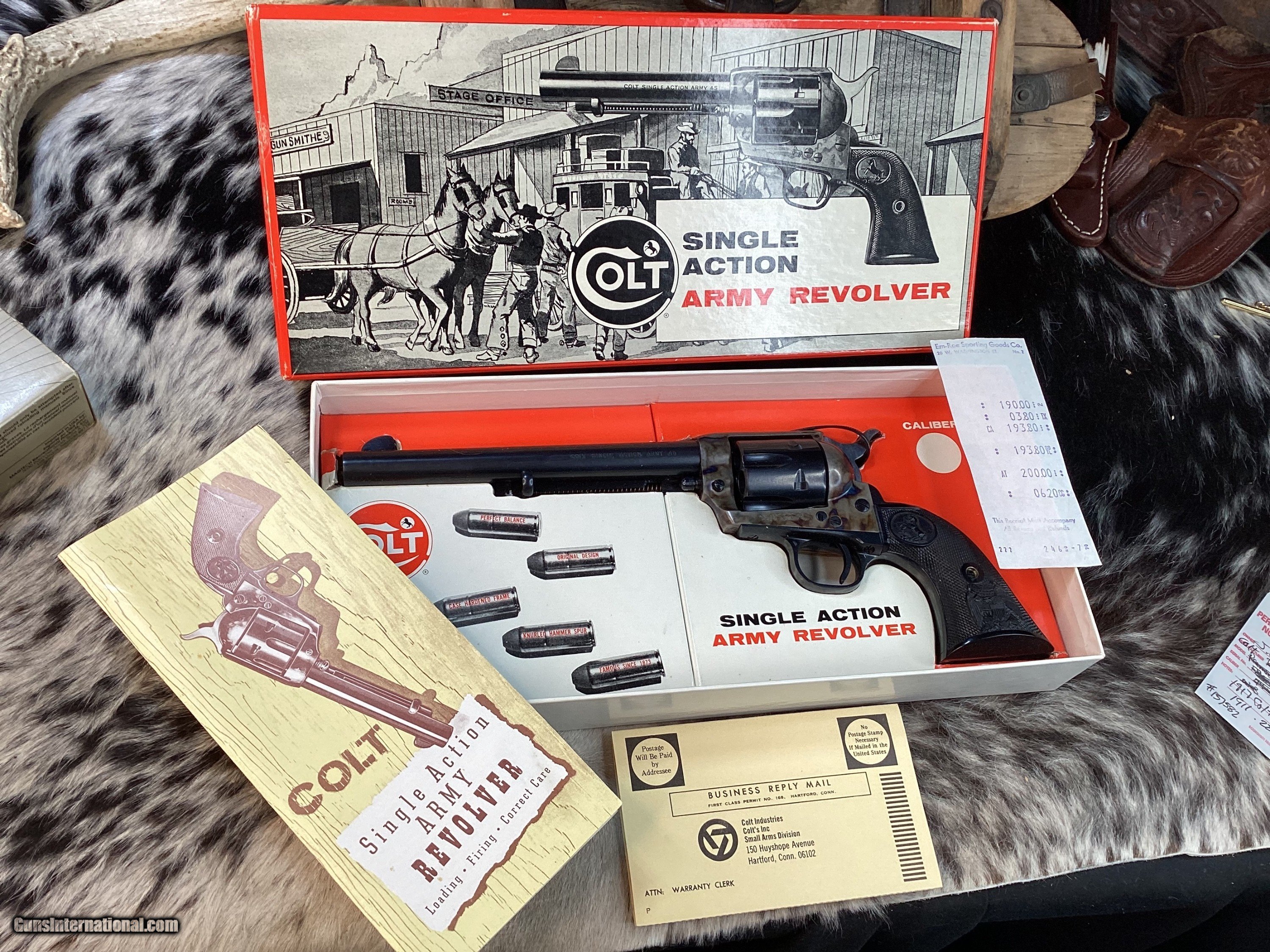 1970 Mfg. Colt SAA 2ND Gen. Stagecoach Box, 7.5” , .45, Unturned Gem ...