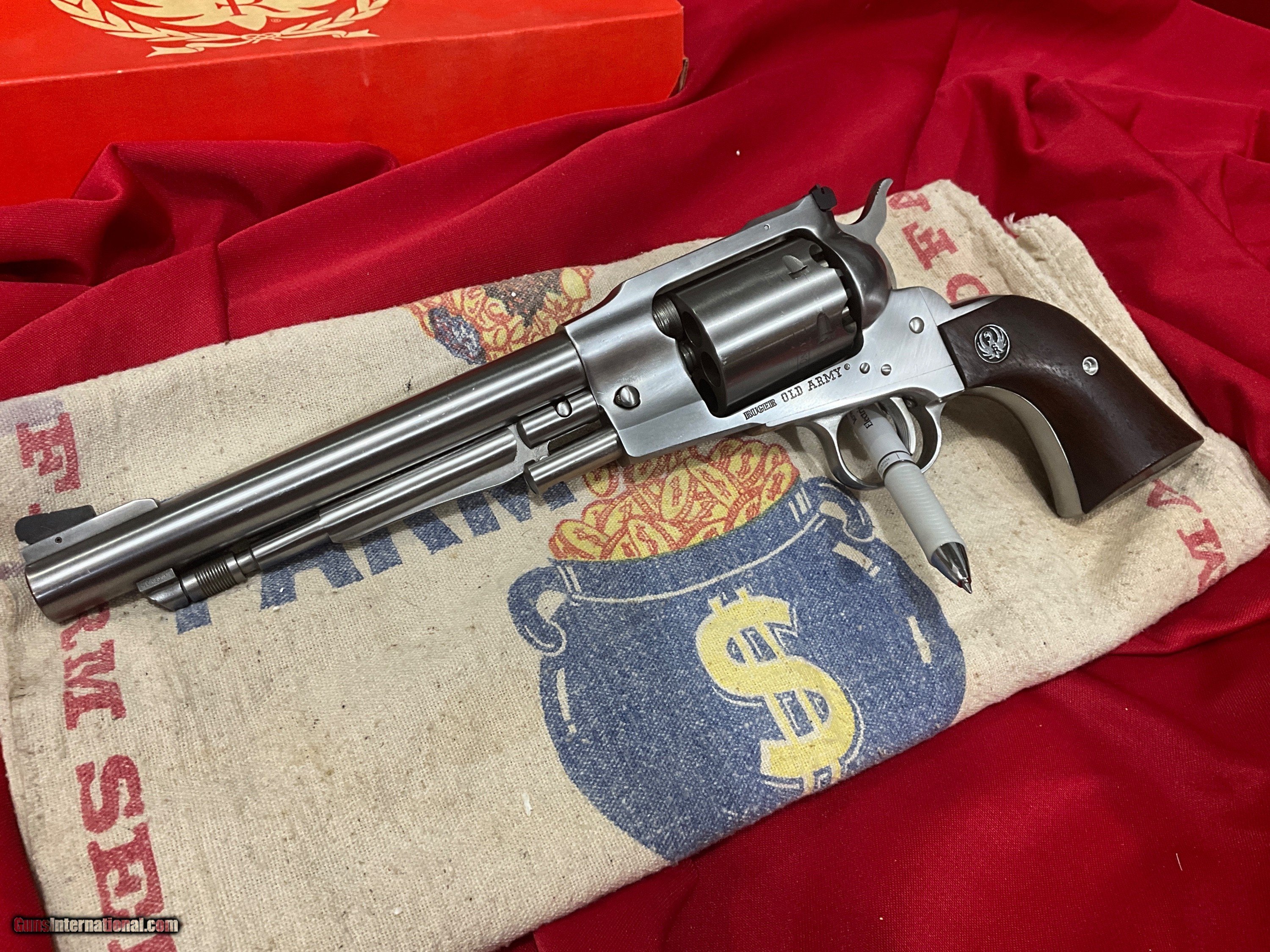 ruger old army stainless 1977 production, box paperwork and shipper
