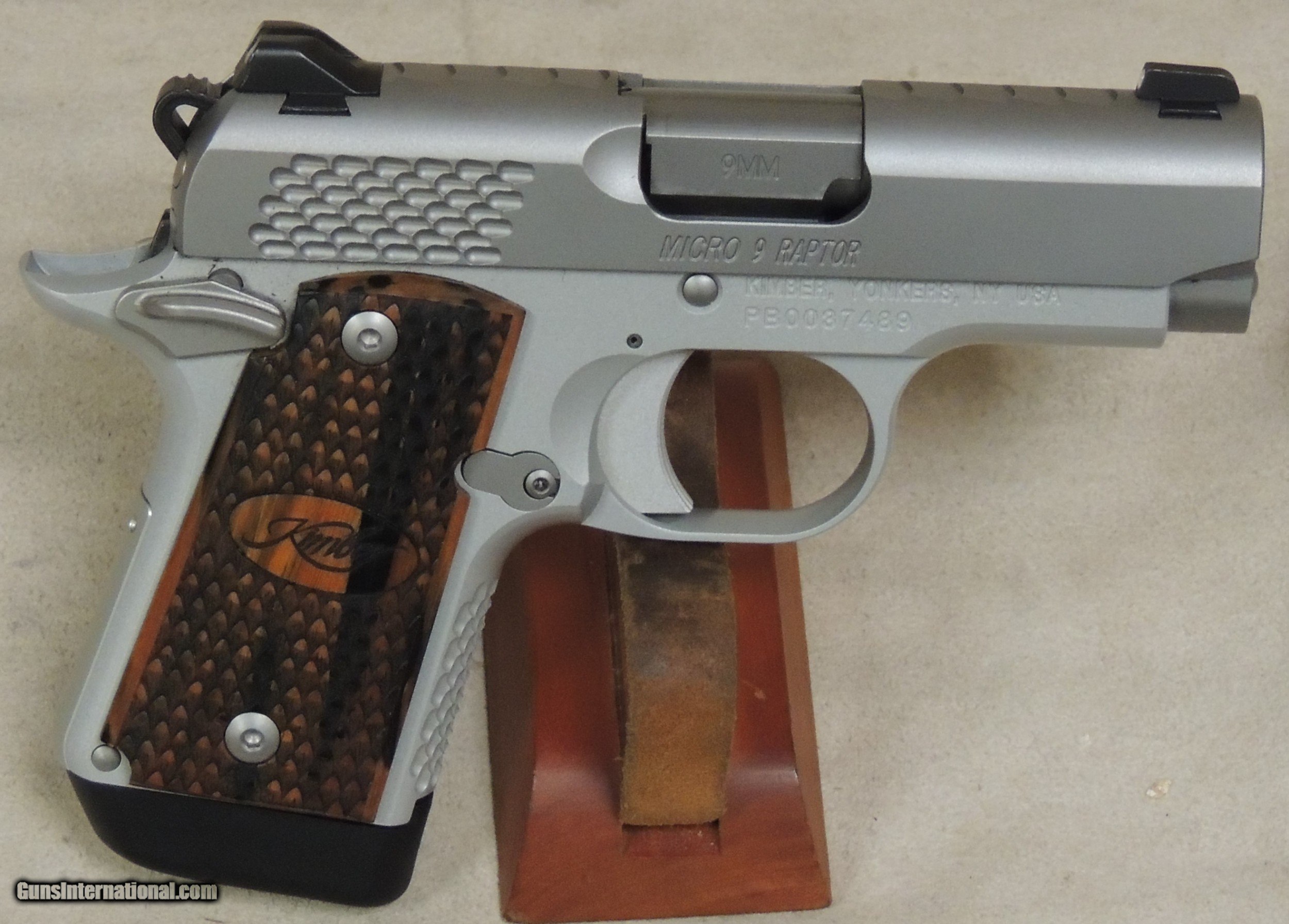 Kimber Custom Shop Micro9 Raptor 9mm Caliber Stainless Pistol S/N ...