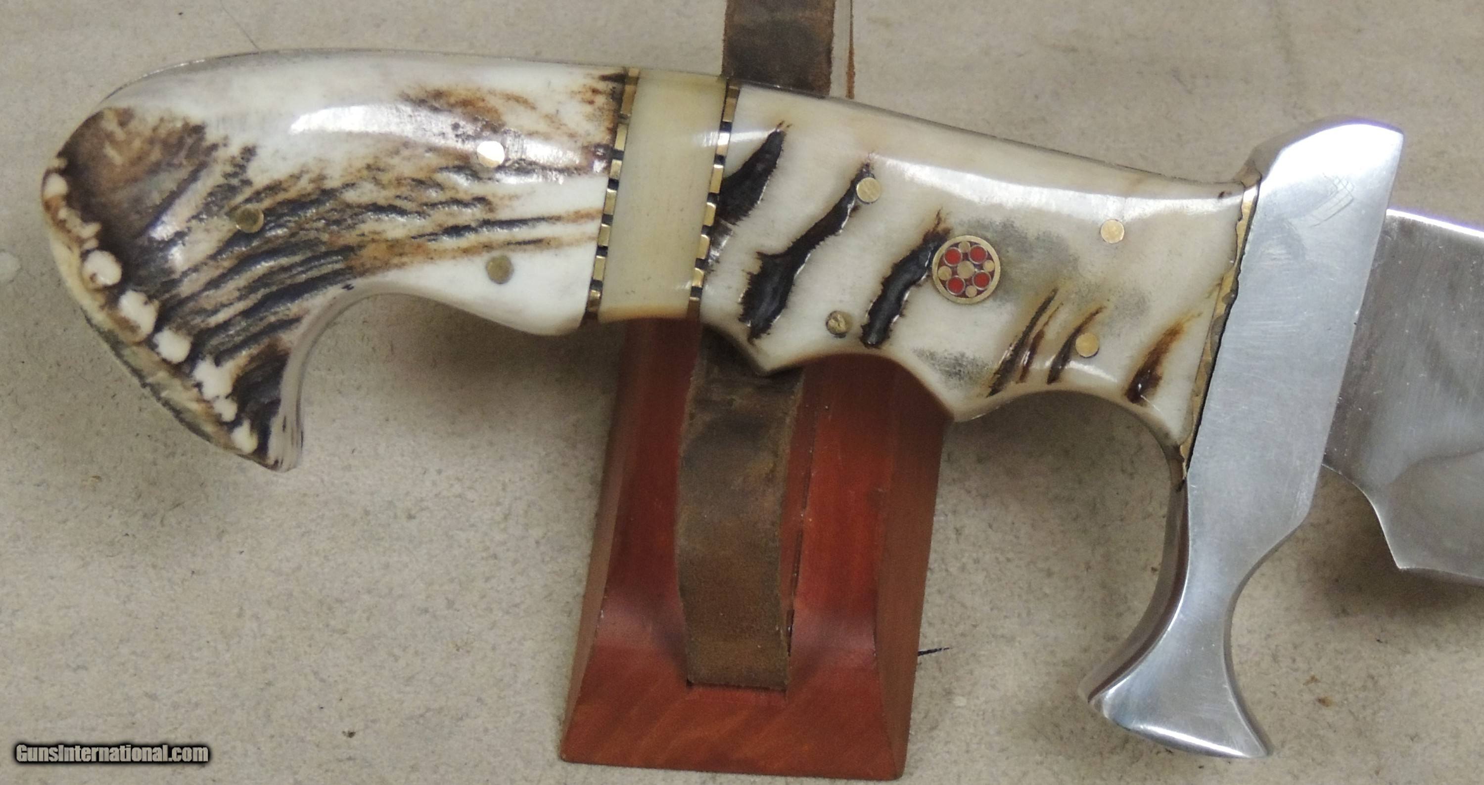 Custom Maker Spartan Type Blade Knife w/ Bone & Horn Inlay *Mosaic Pins ...