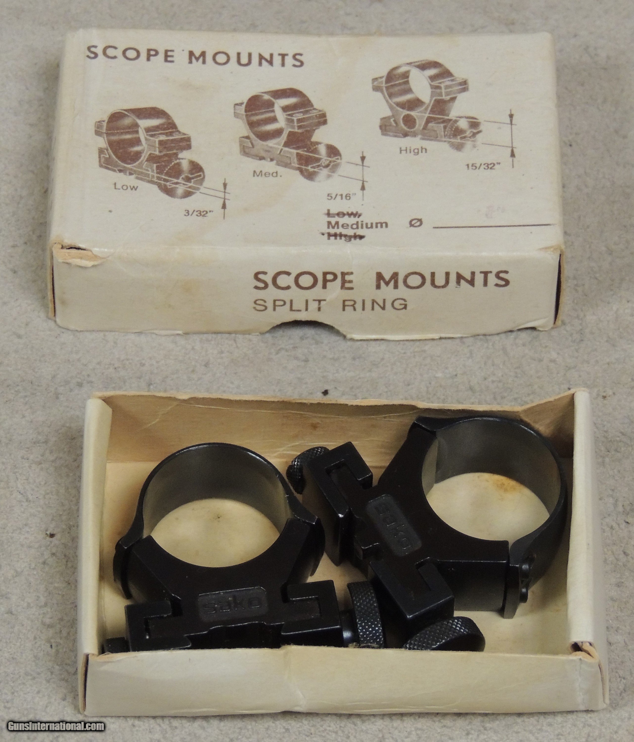 Vintage Sako 1" Factory Rings *Original Box