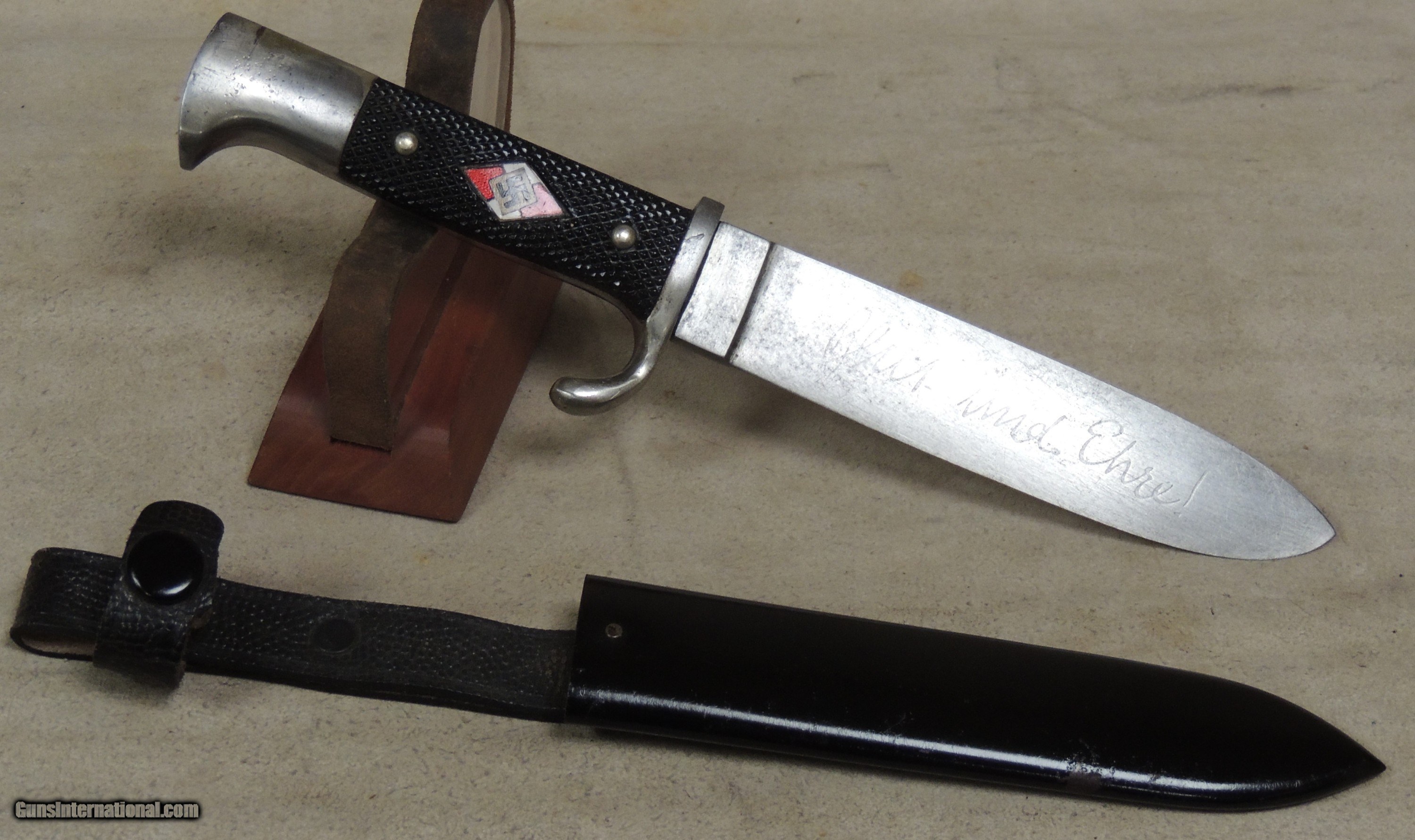 WWII Nazi Hitler Youth Knife *1937 RZM "Blood And Honor" Marked w ...