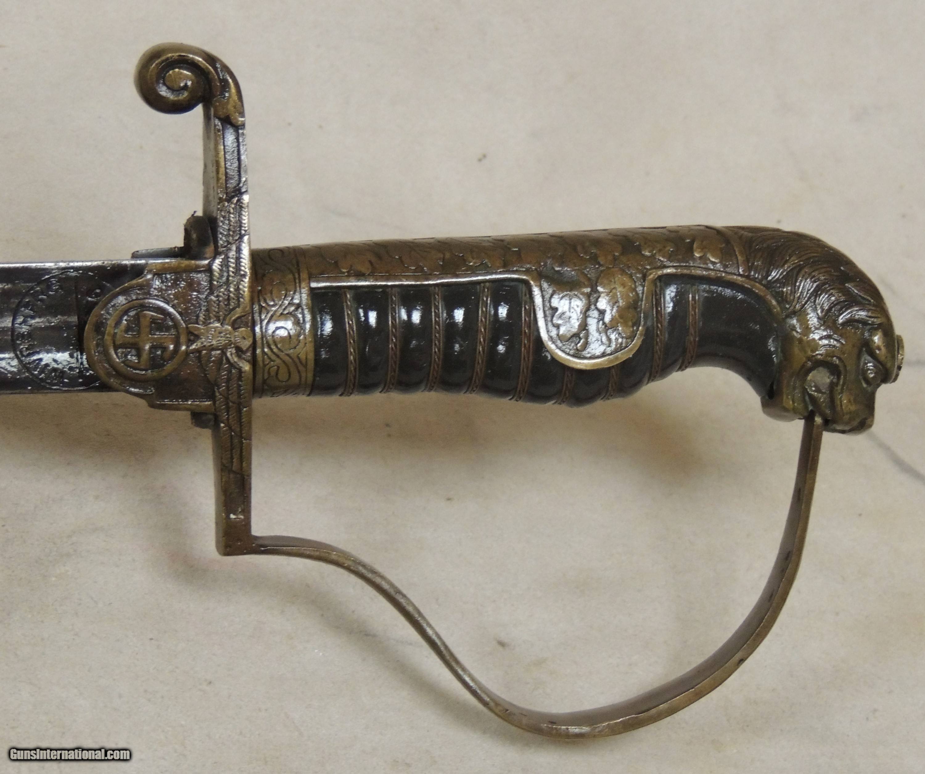 Third Reich Lion’s Head Pre WWII Nazi Sword & Scabbard *Wiurshfrg 3E-6 ...
