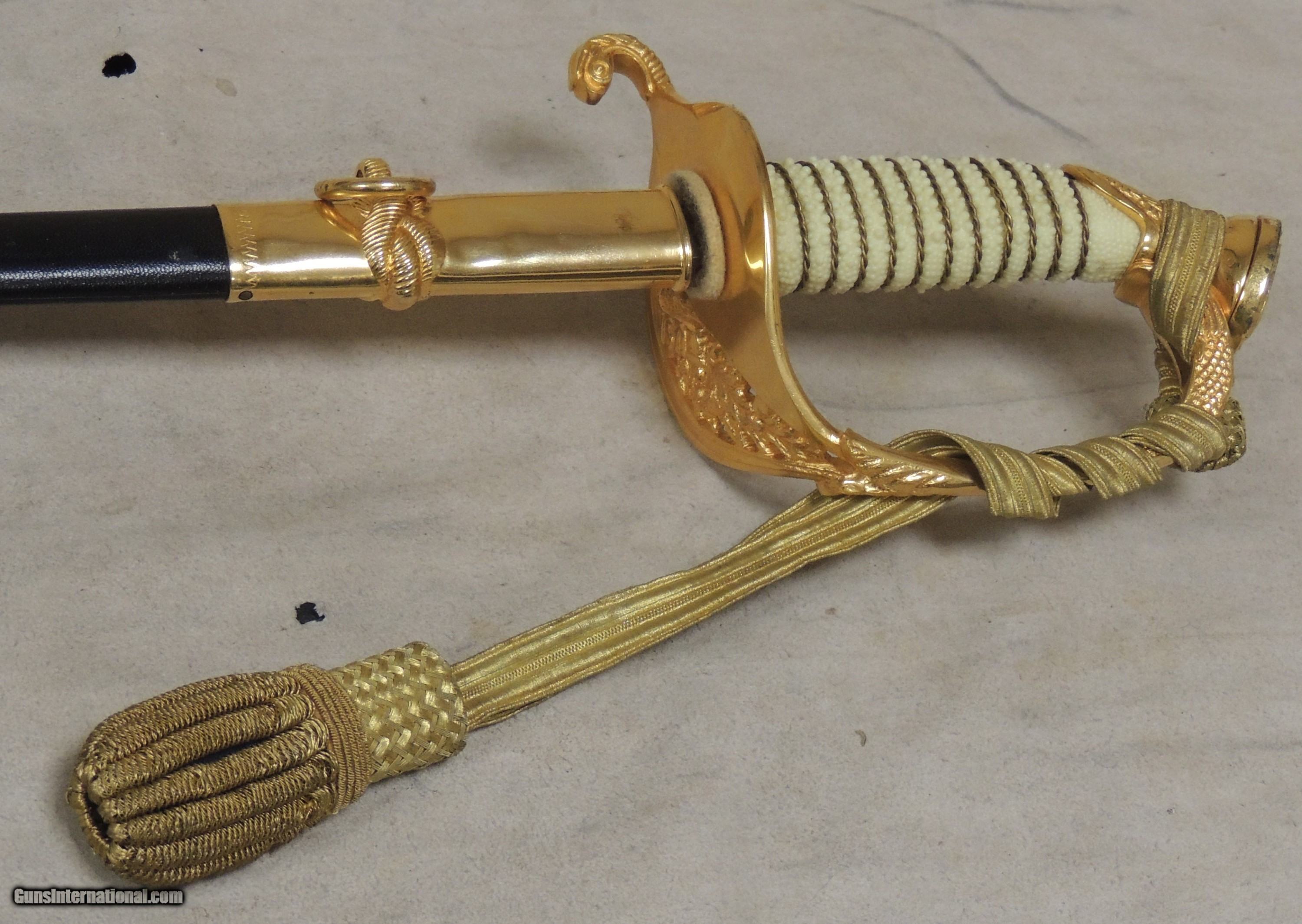 Vintage US Model 1852 Spanish Made Navy USN Officer's Engraved ...