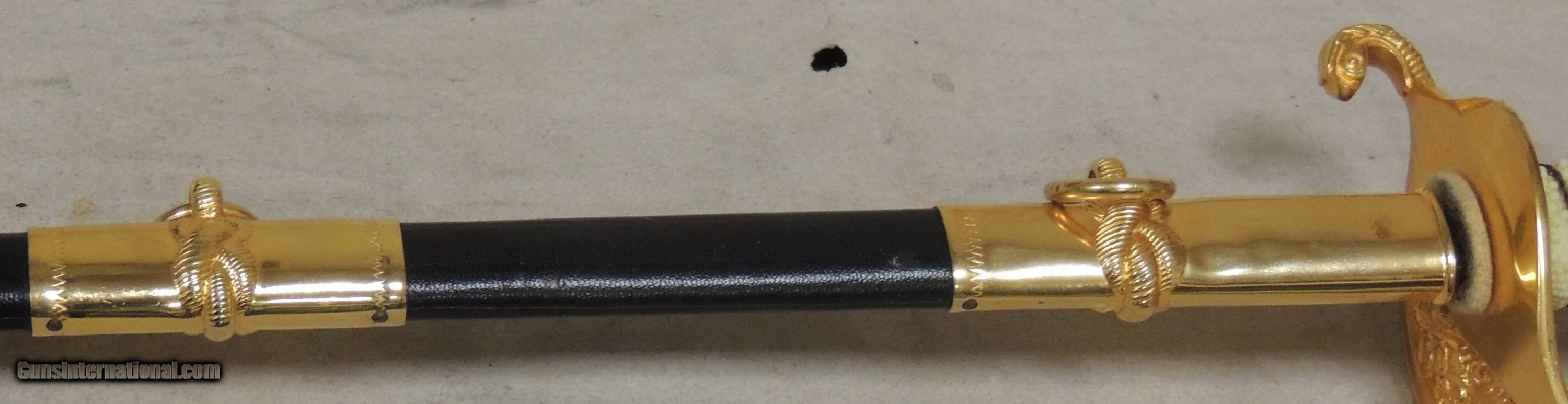 Vintage US Model 1852 Spanish Made Navy USN Officer's Engraved ...