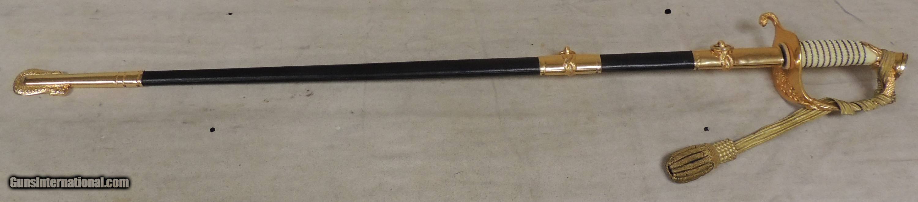 Vintage US Model 1852 Spanish Made Navy USN Officer's Engraved ...