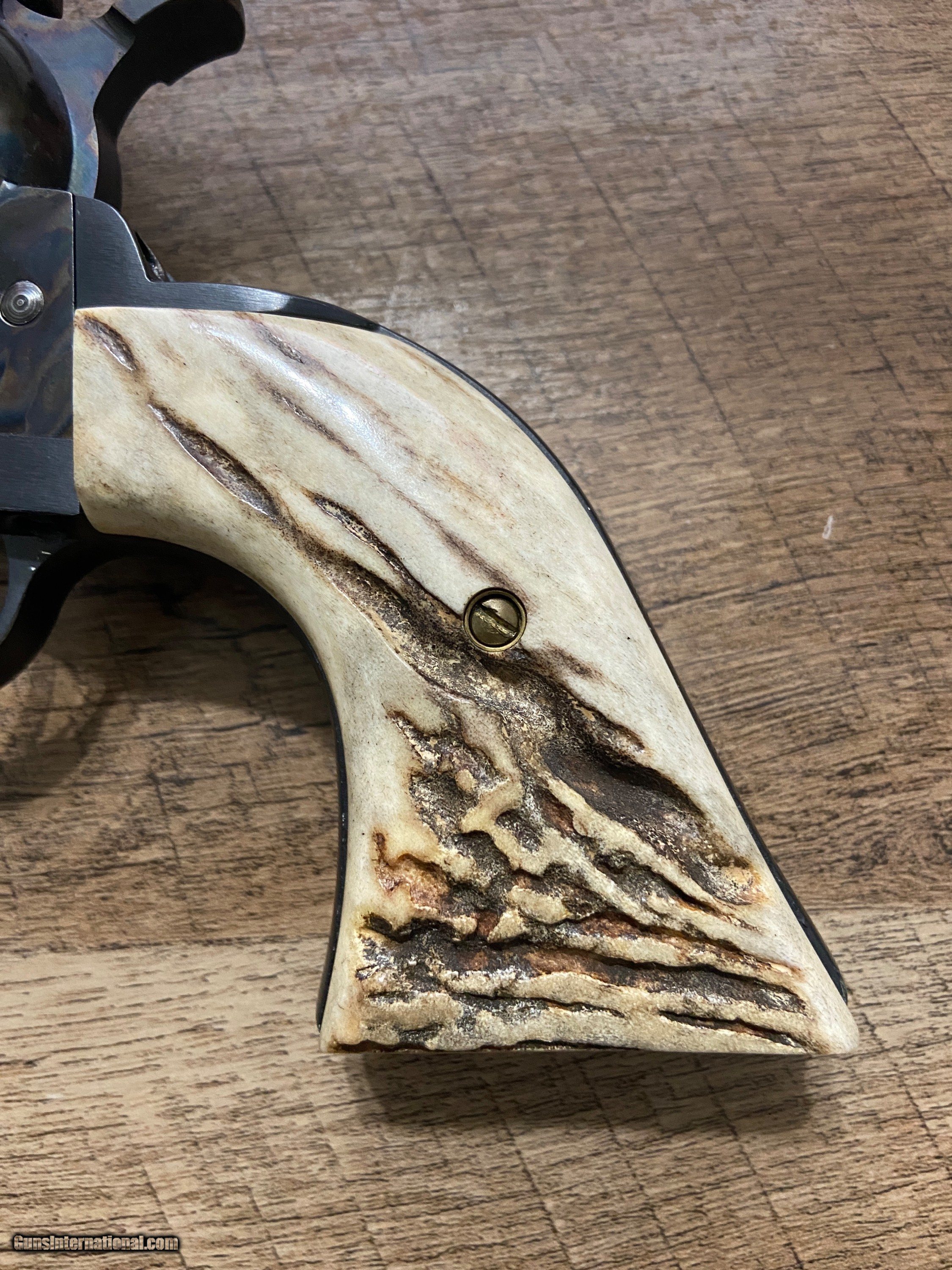 Ruger Blackhawk 3 screw 45 Colt, case colored, stag grips